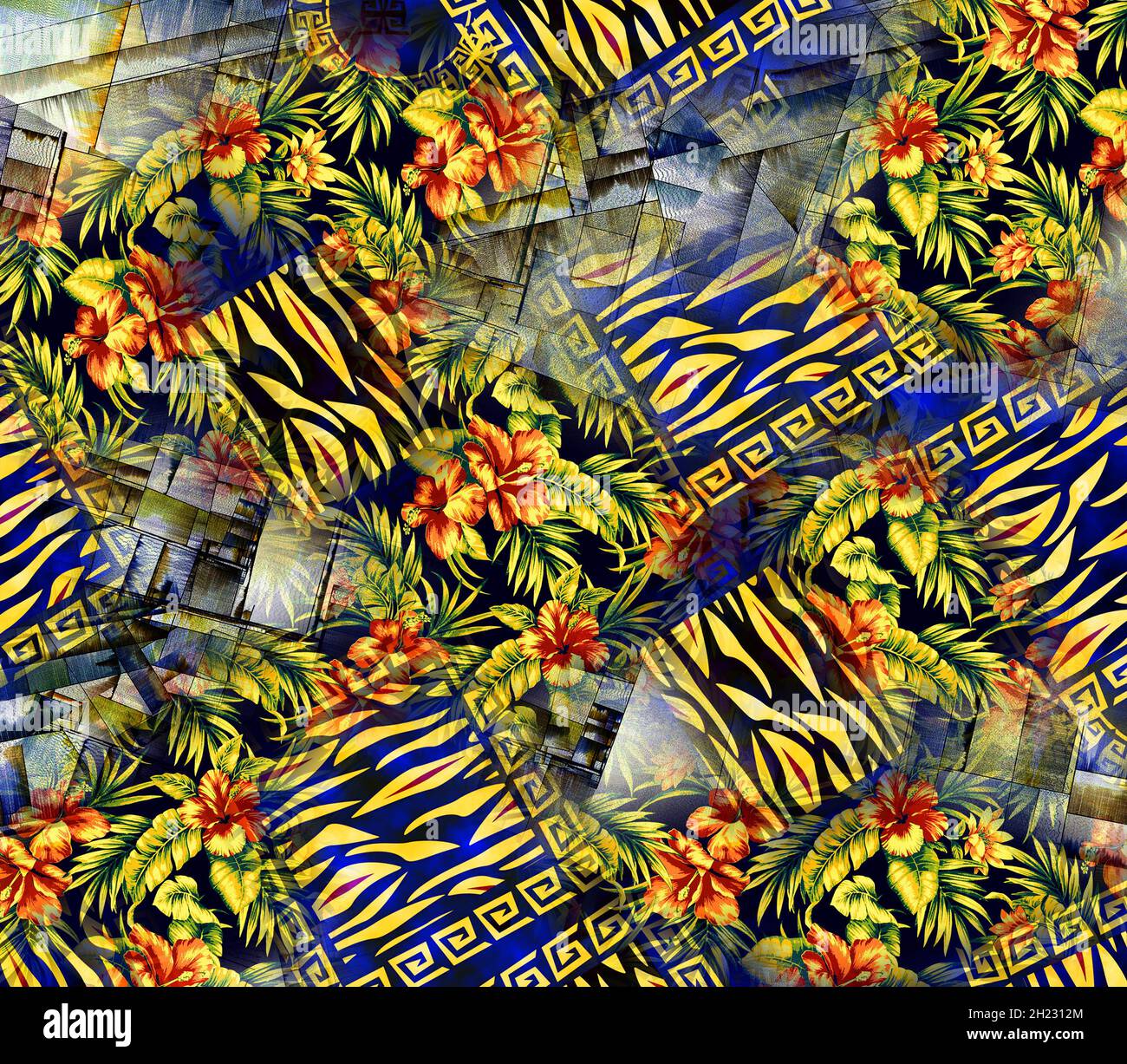 colorful animal prints, fabric patterns Stock Photo - Alamy