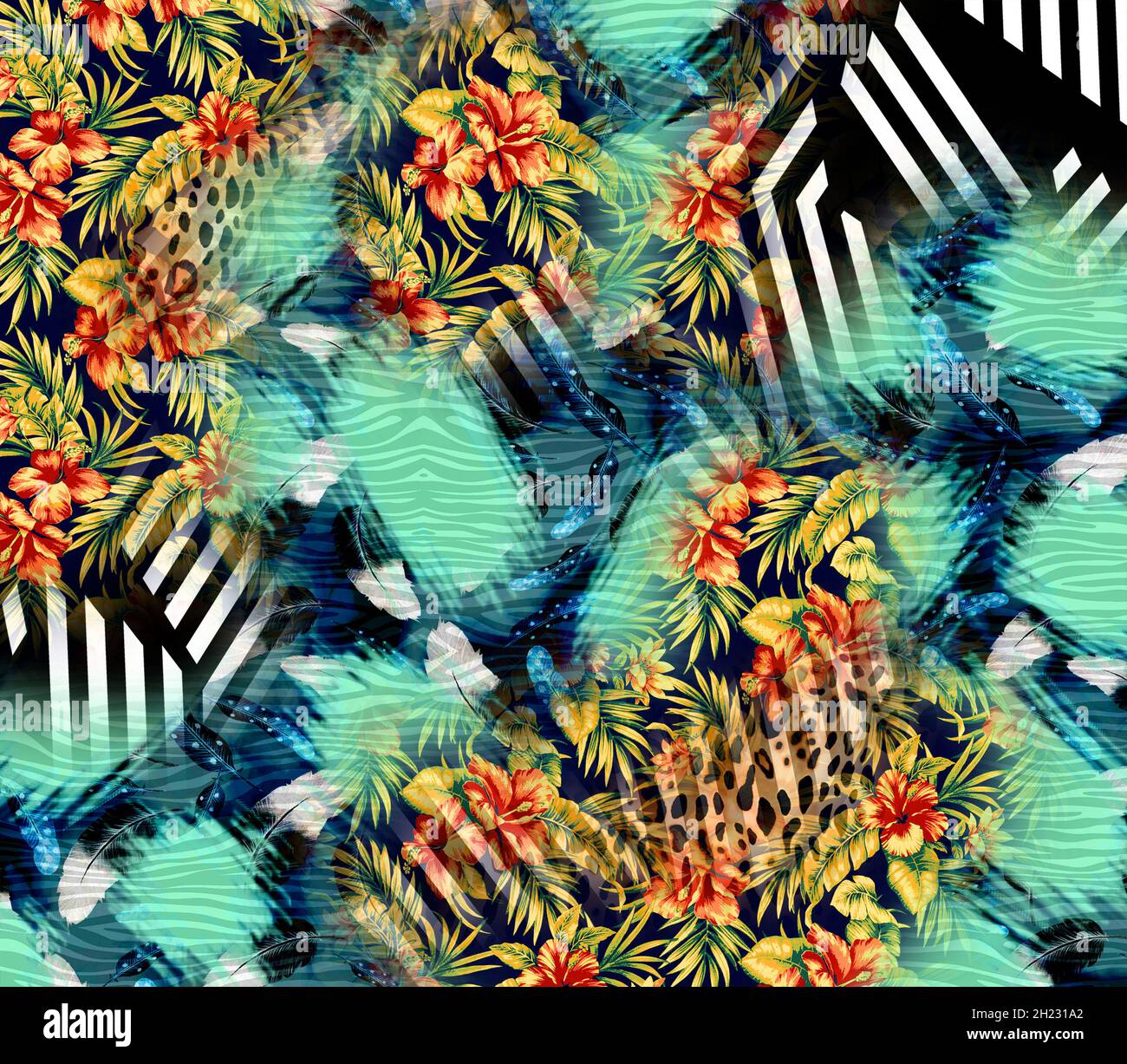 colorful animal prints, fabric patterns Stock Photo - Alamy