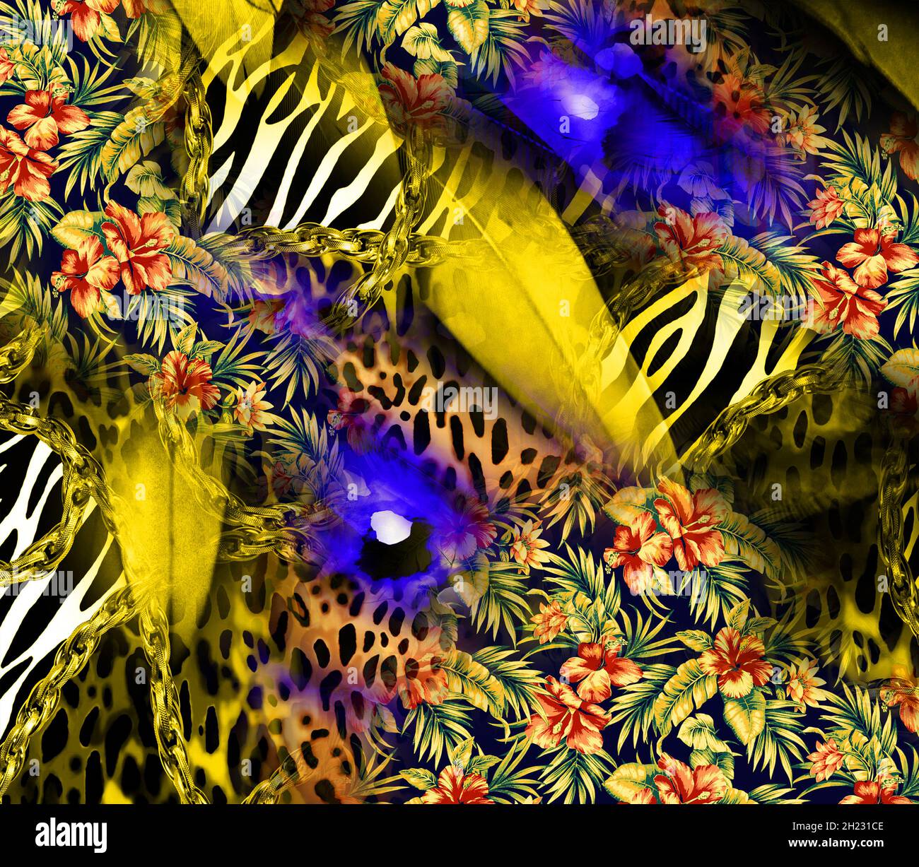 colorful animal prints, fabric patterns Stock Photo - Alamy