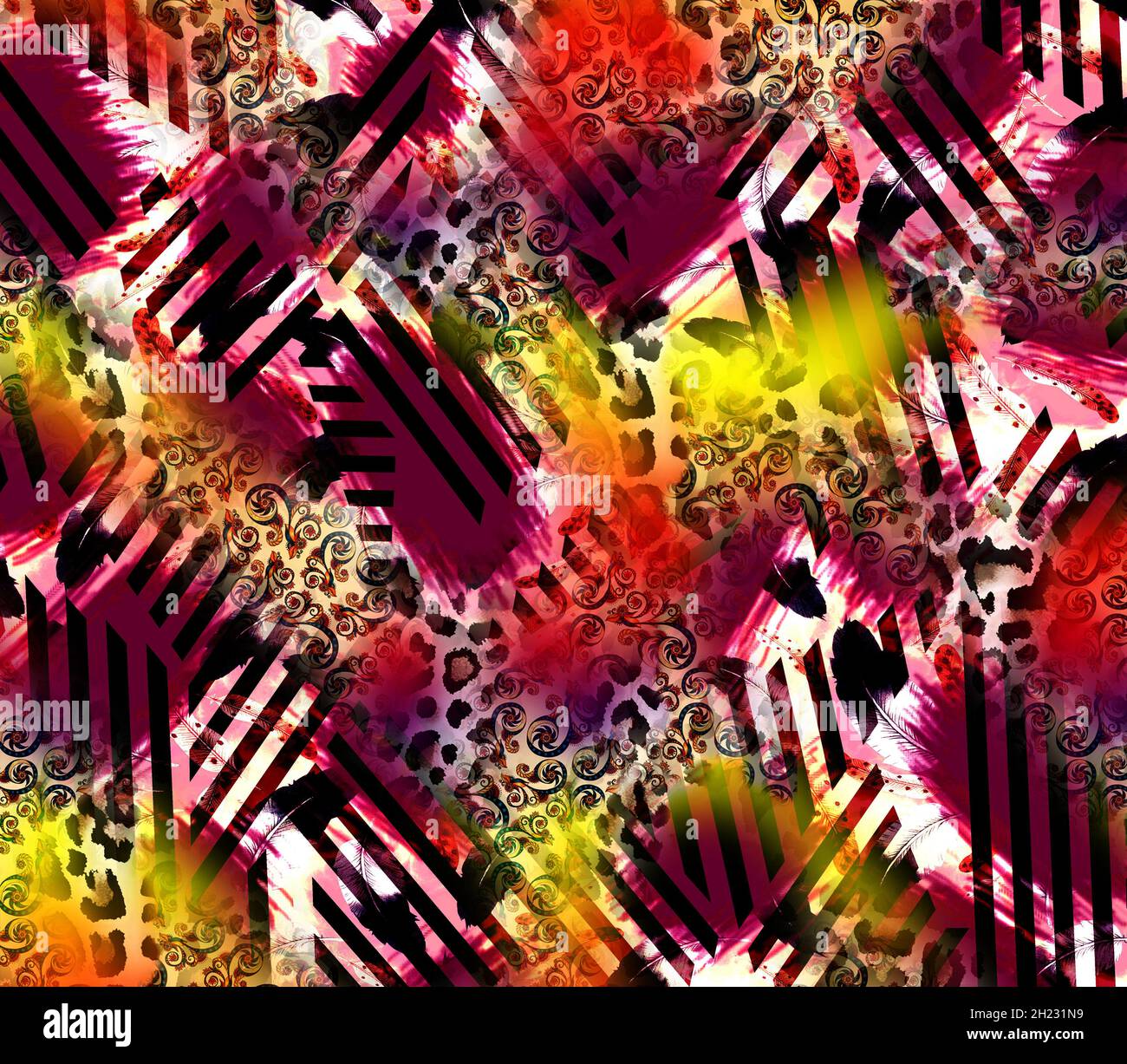 colorful animal prints, fabric patterns Stock Photo - Alamy