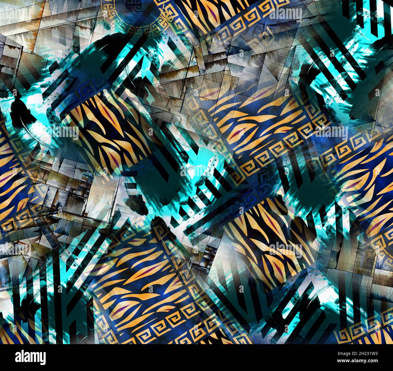 colorful animal prints, fabric patterns Stock Photo - Alamy