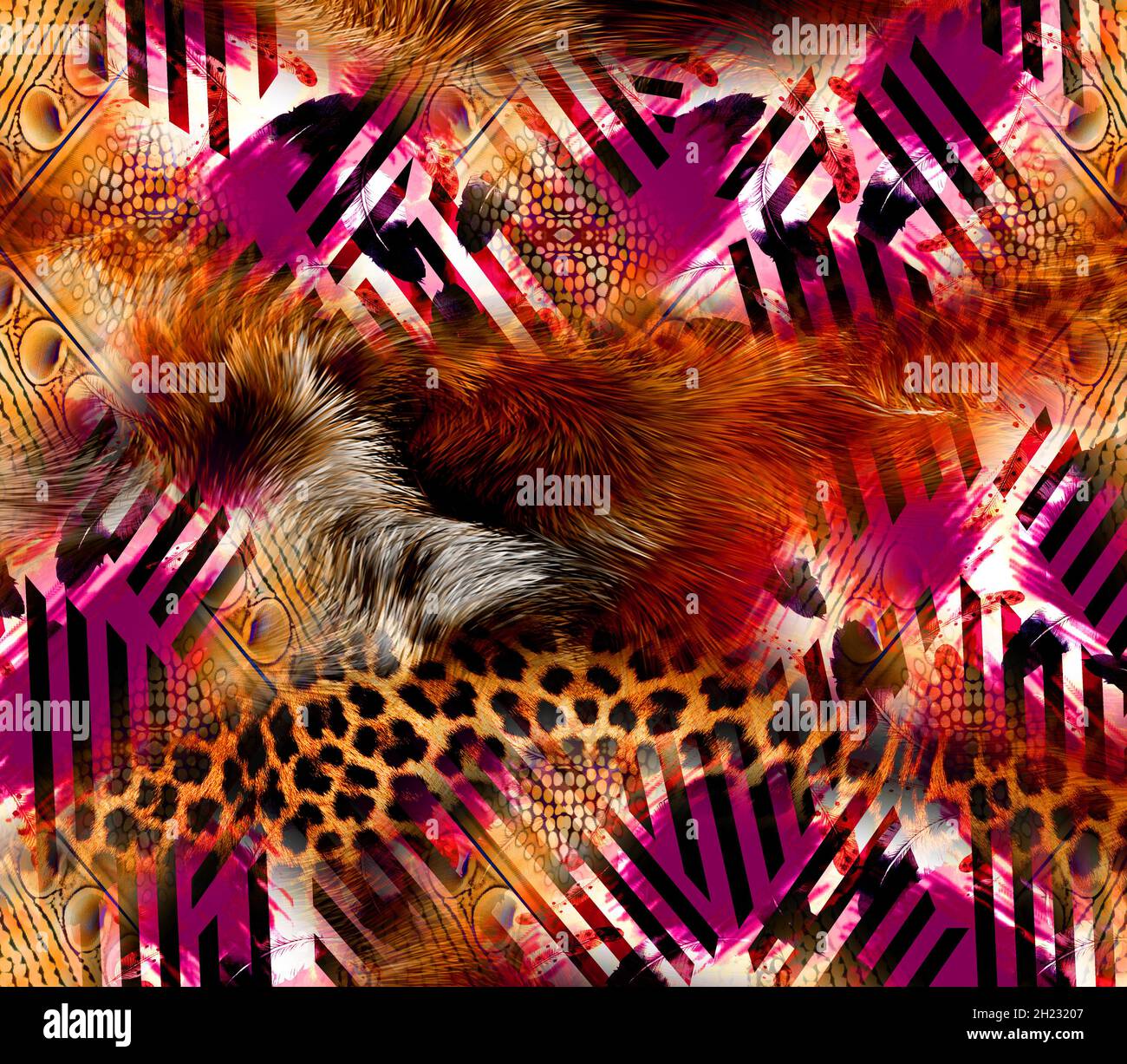 colorful animal prints, fabric patterns Stock Photo - Alamy
