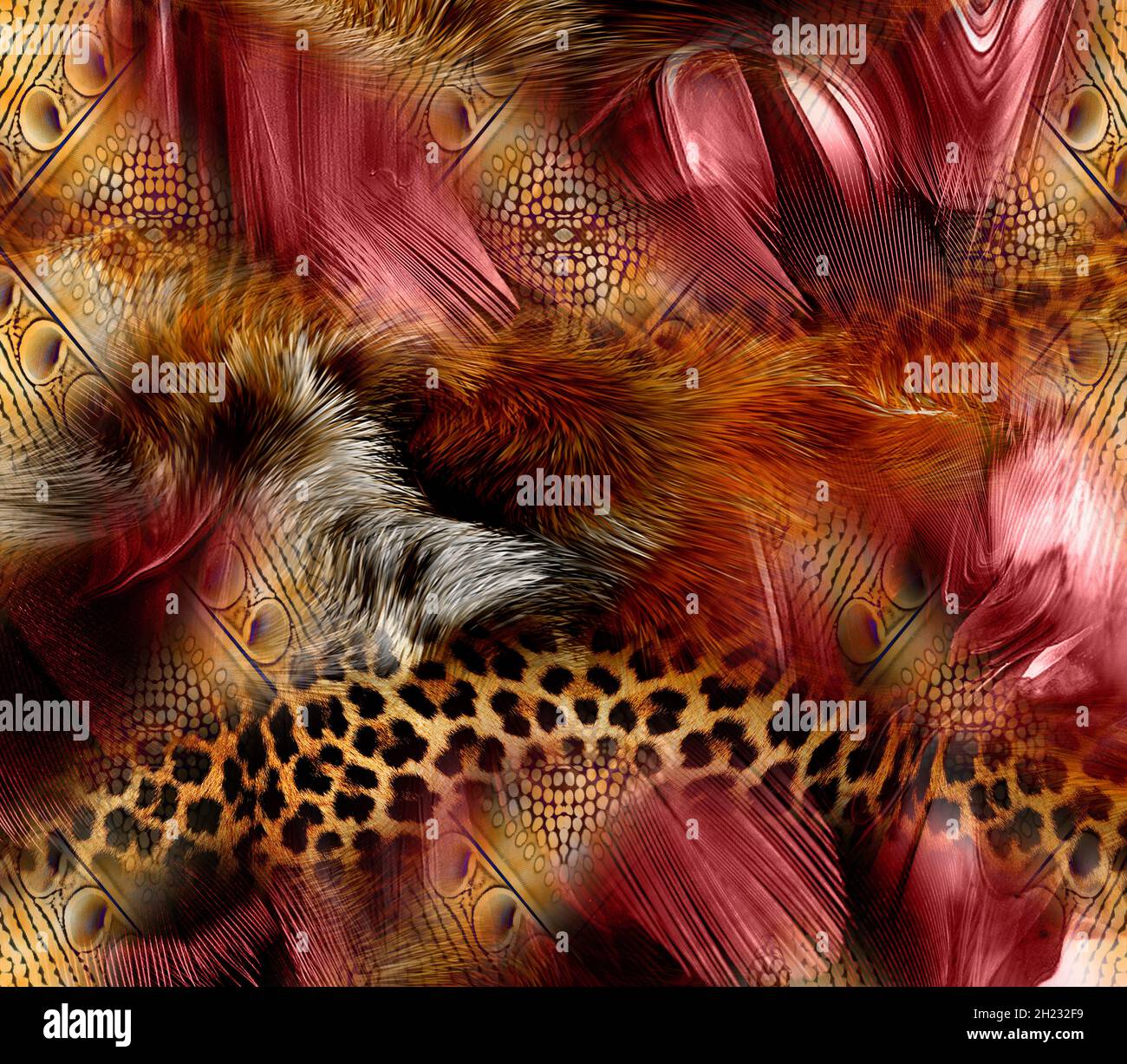 colorful animal prints, fabric patterns Stock Photo - Alamy