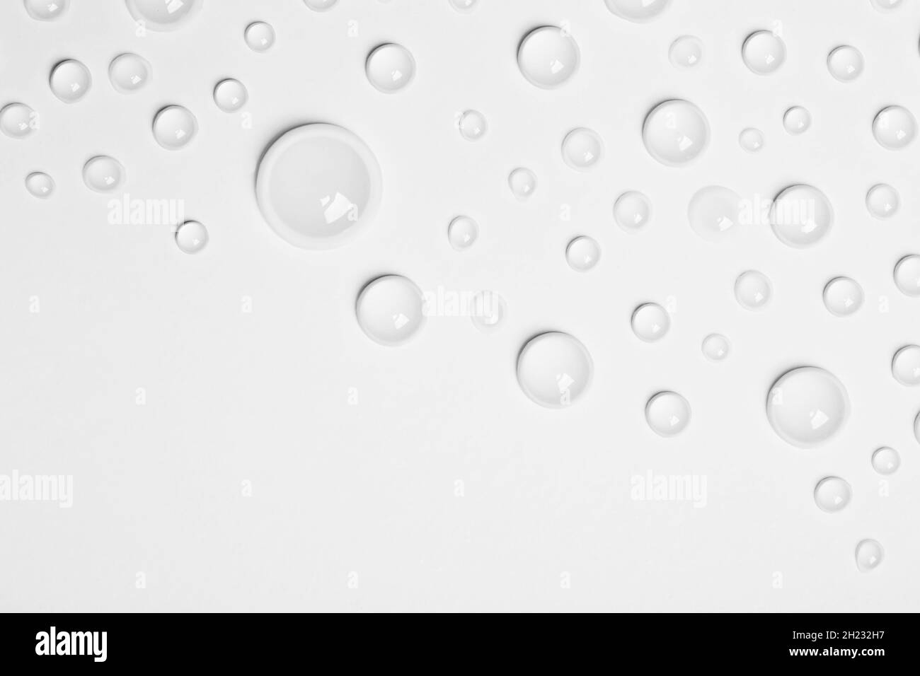 Water drops on white background, top view. Space for text Stock Photo ...