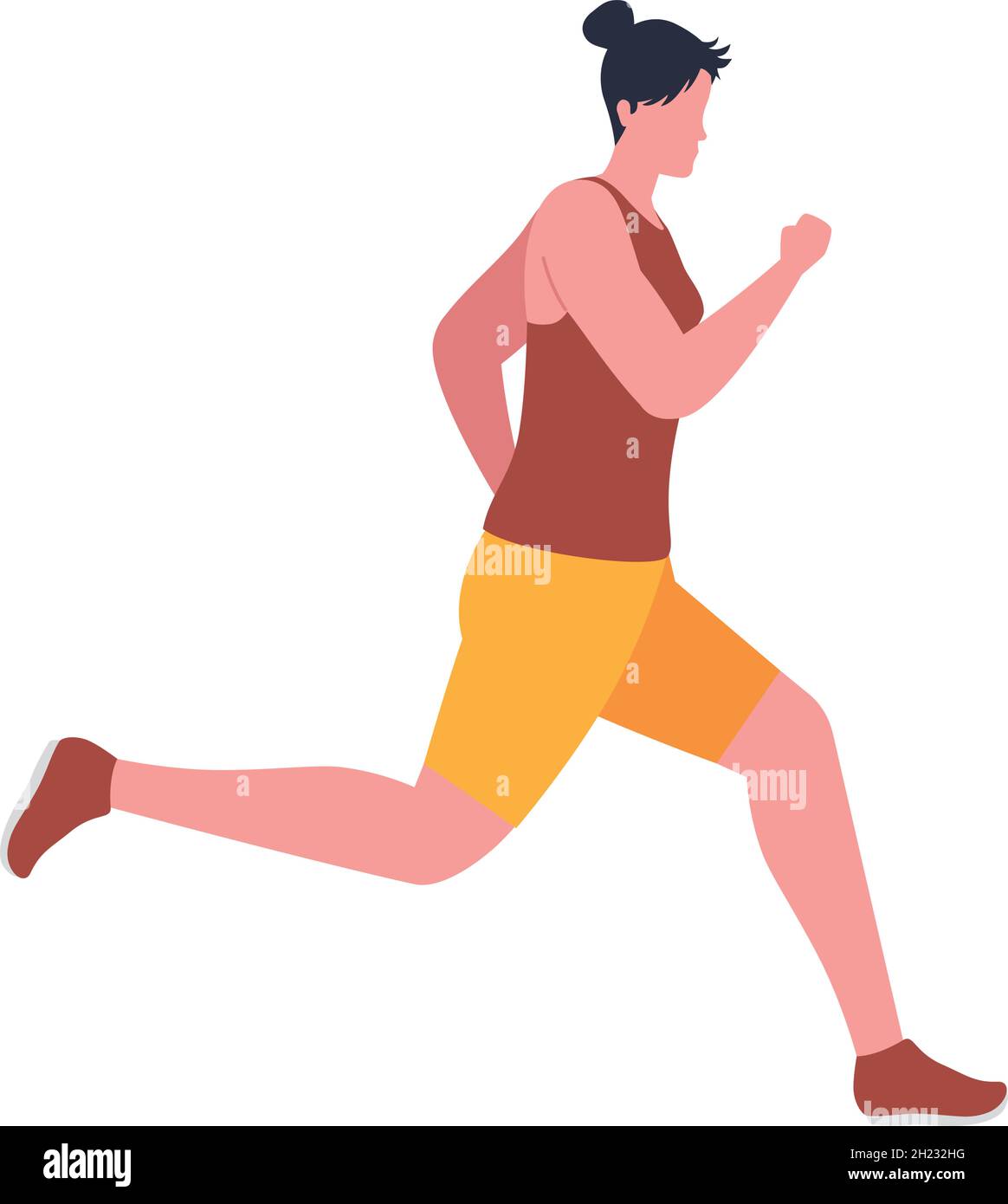 sports woman running in marathon Stock Vector Image & Art - Alamy