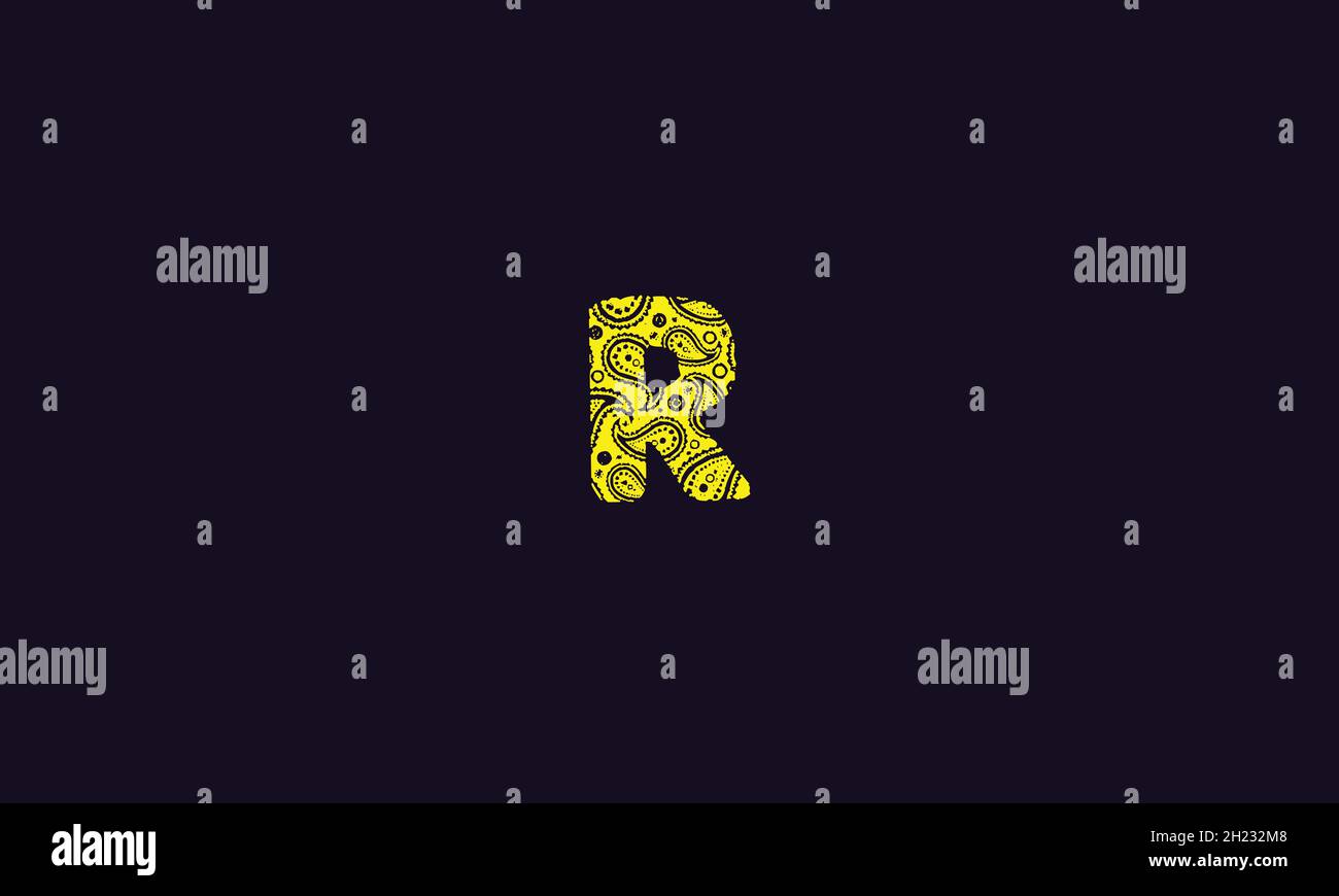 LETTER R PATCH LOGO DESIGN WITH NEGATIVE SPACE EFFECT FOR ILLUSTRATION ...