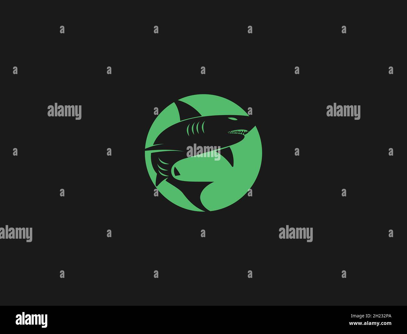 SHARK LOGO DESIGN WITH NEGATIVE SPACE EFFECT FOR ILLUSTRATION USE Stock ...