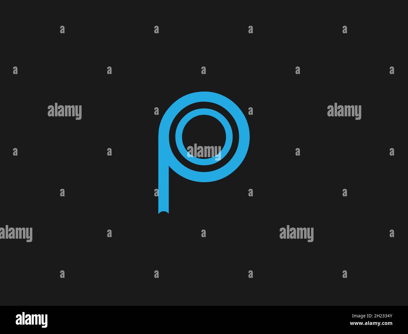 LETTERS POO LOGO DESIGN WITH NEGATIVE SPACE EFFECT FOR ILLUSTRATION USE ...