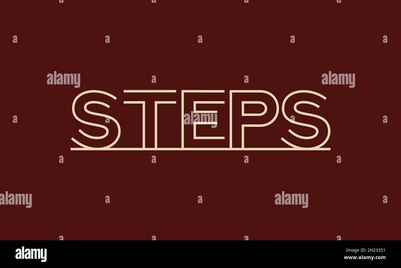 LETTER STEPS LOGO DESIGN WITH NEGATIVE SPACE EFFECT FOR ILLUSTRATION ...