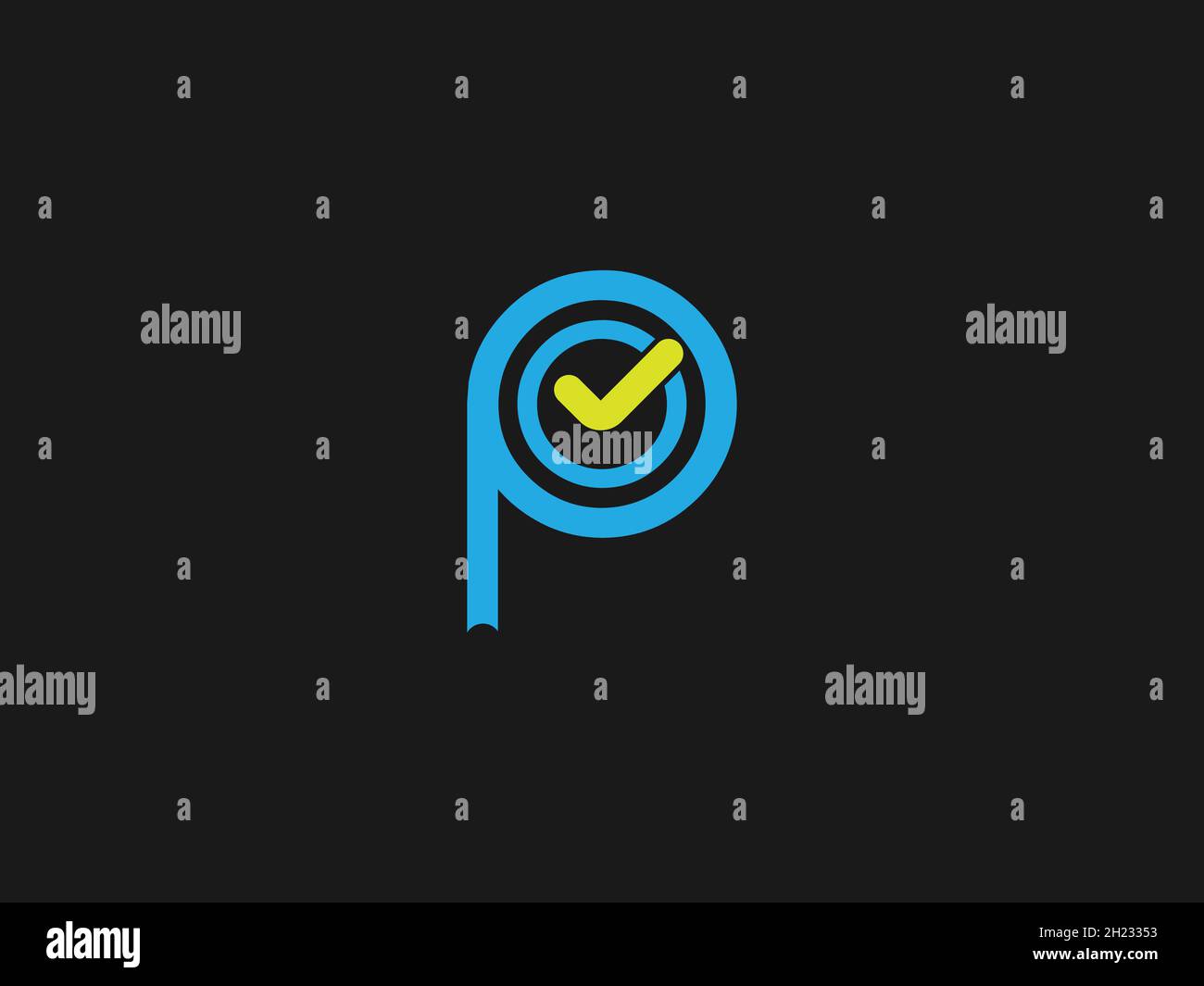 LETTERS POK LOGO DESIGN WITH NEGATIVE SPACE EFFECT FOR ILLUSTRATION USE ...