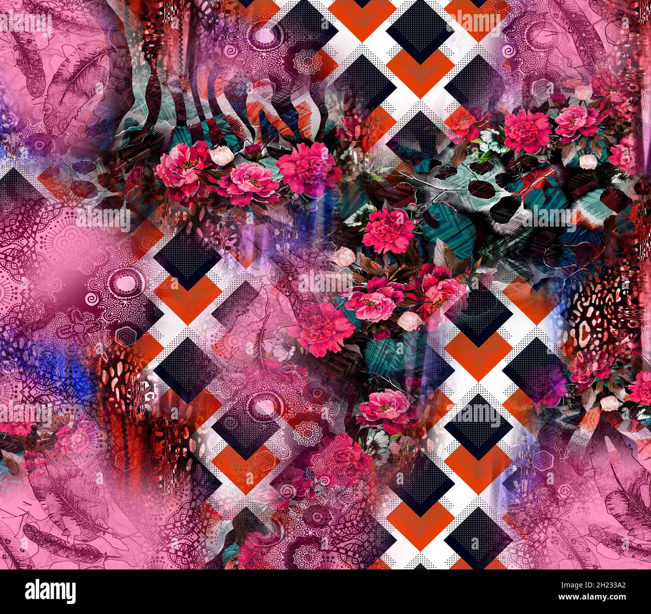 colorful animal prints, fabric patterns Stock Photo - Alamy