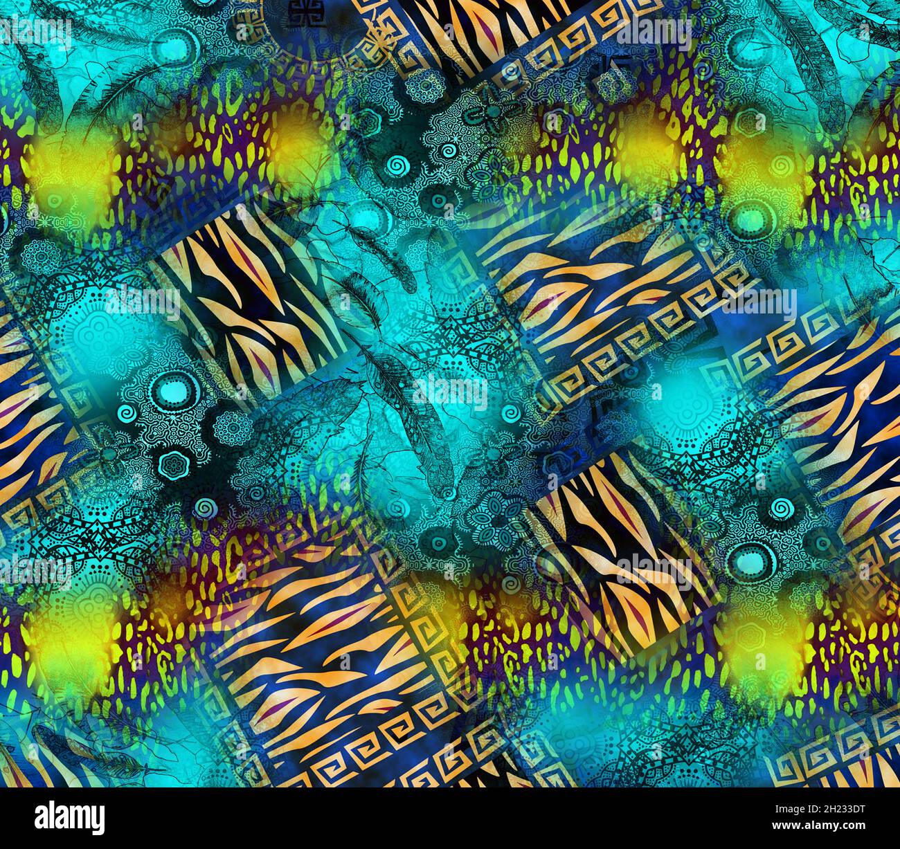 colorful animal prints, fabric patterns Stock Photo - Alamy