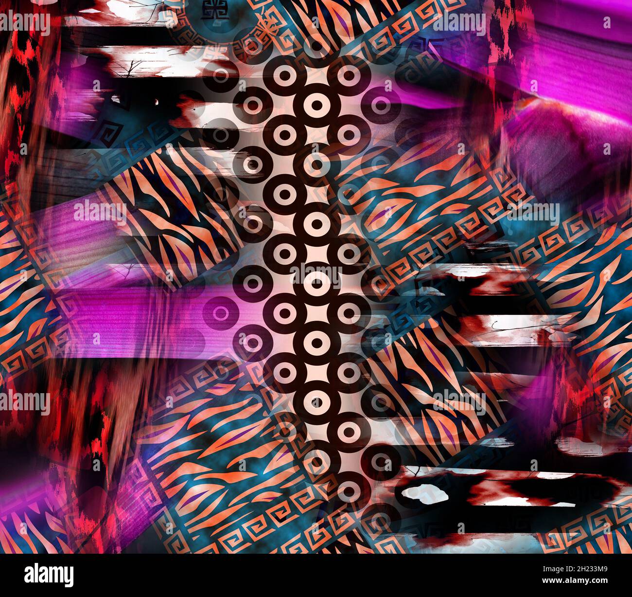 colorful animal prints, fabric patterns Stock Photo - Alamy