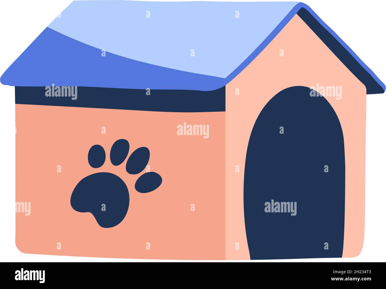 doghouse, vector drawing. Hand-drawn dog dwelling. Isolated on white ...