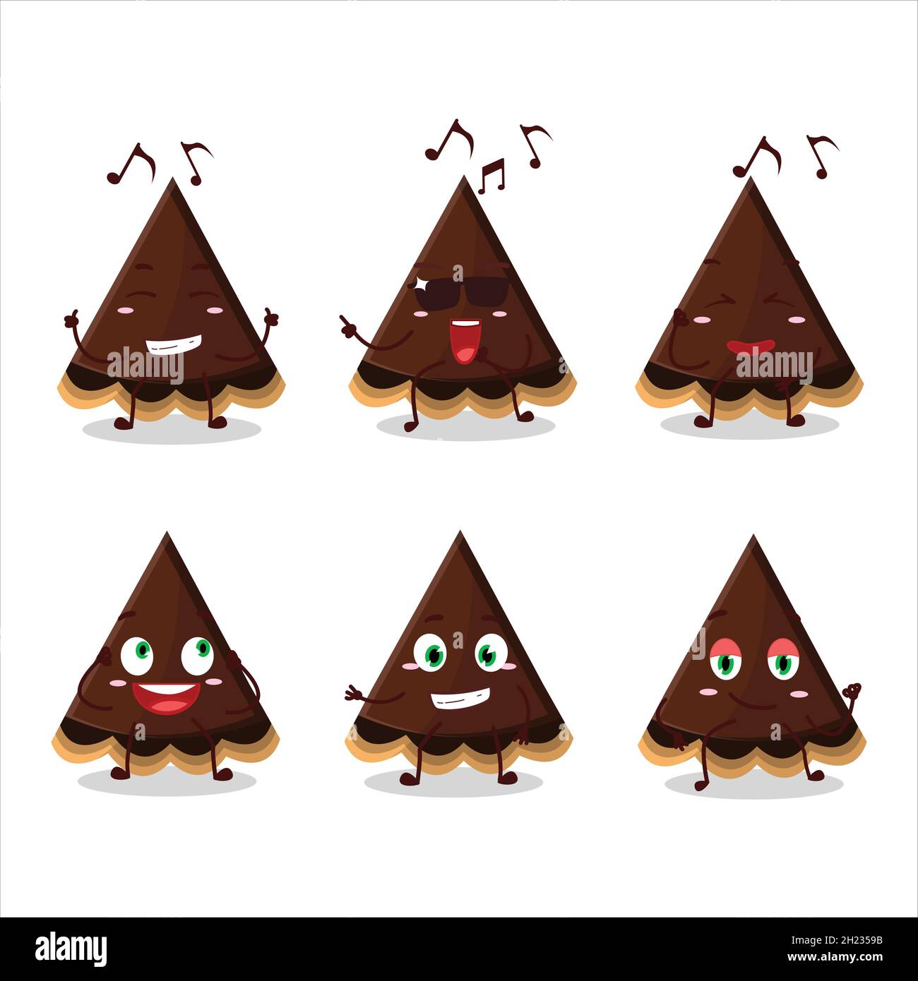 An image of slice of chocolate tart dancer cartoon character enjoying ...