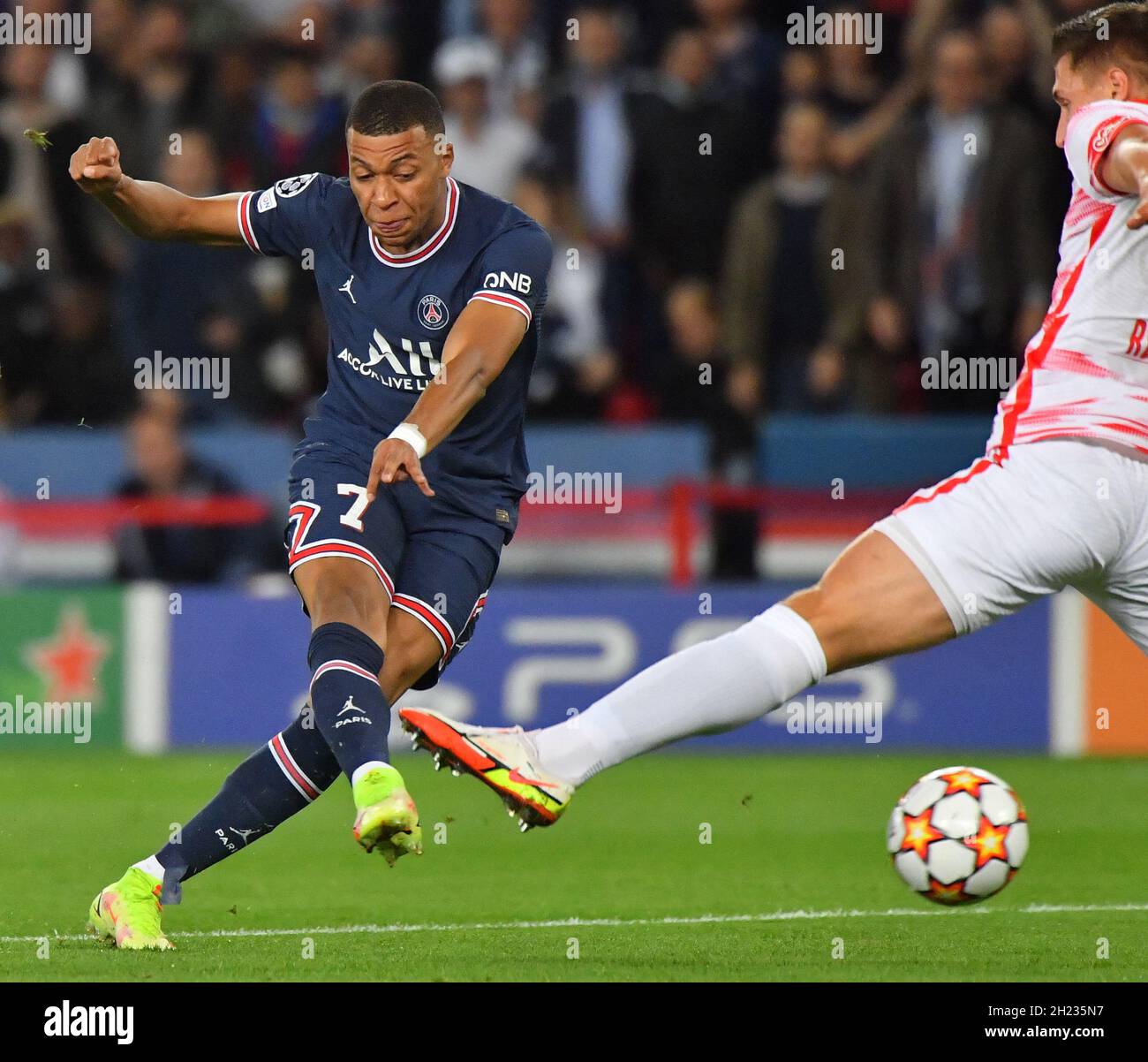 Paris, France, on October/ 2021, Paris Saint-Germain's Goal Kylian ...