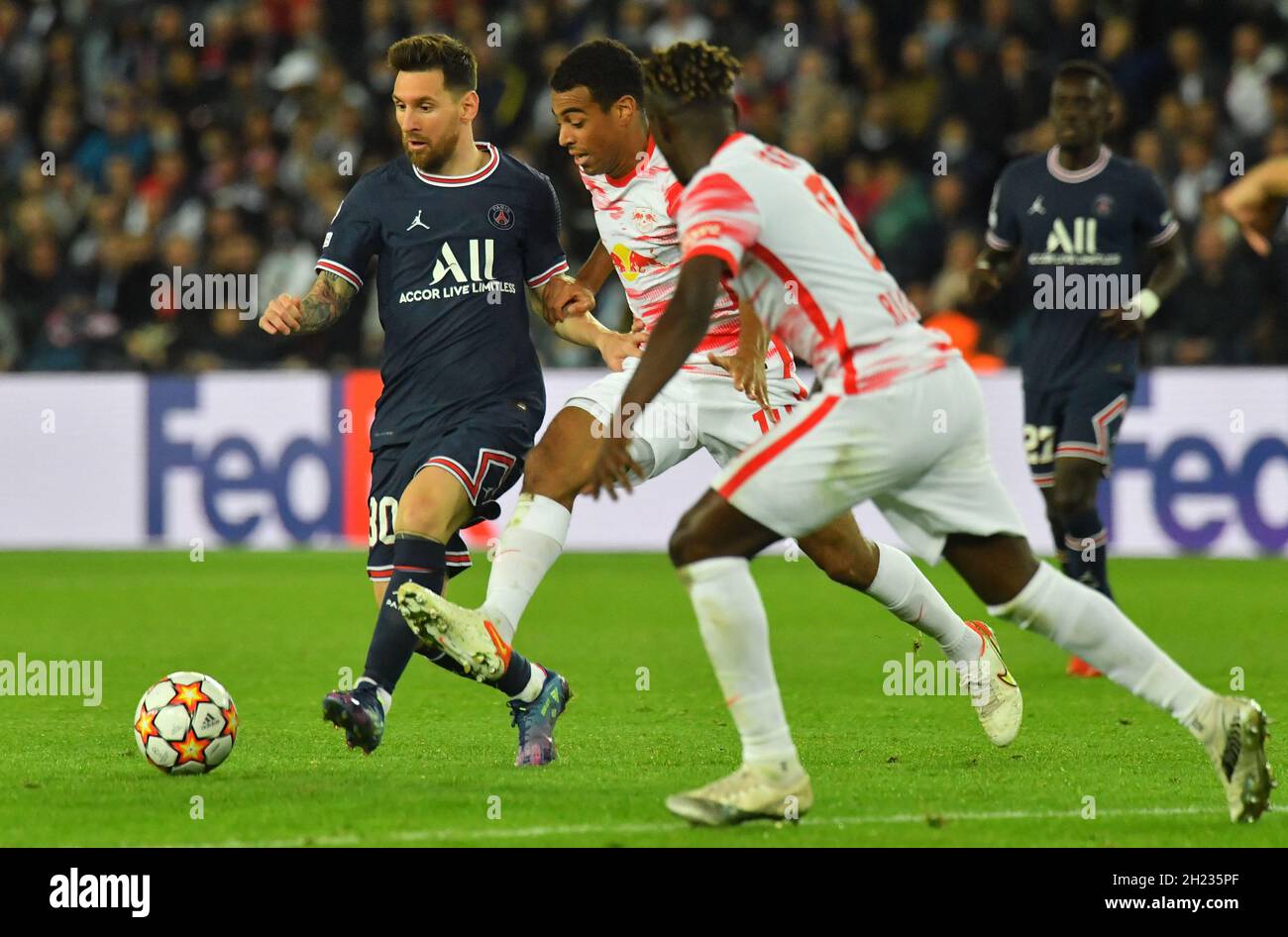 Paris, France, on October/ 2021, Paris Saint-Germain's Lionel Messi ...