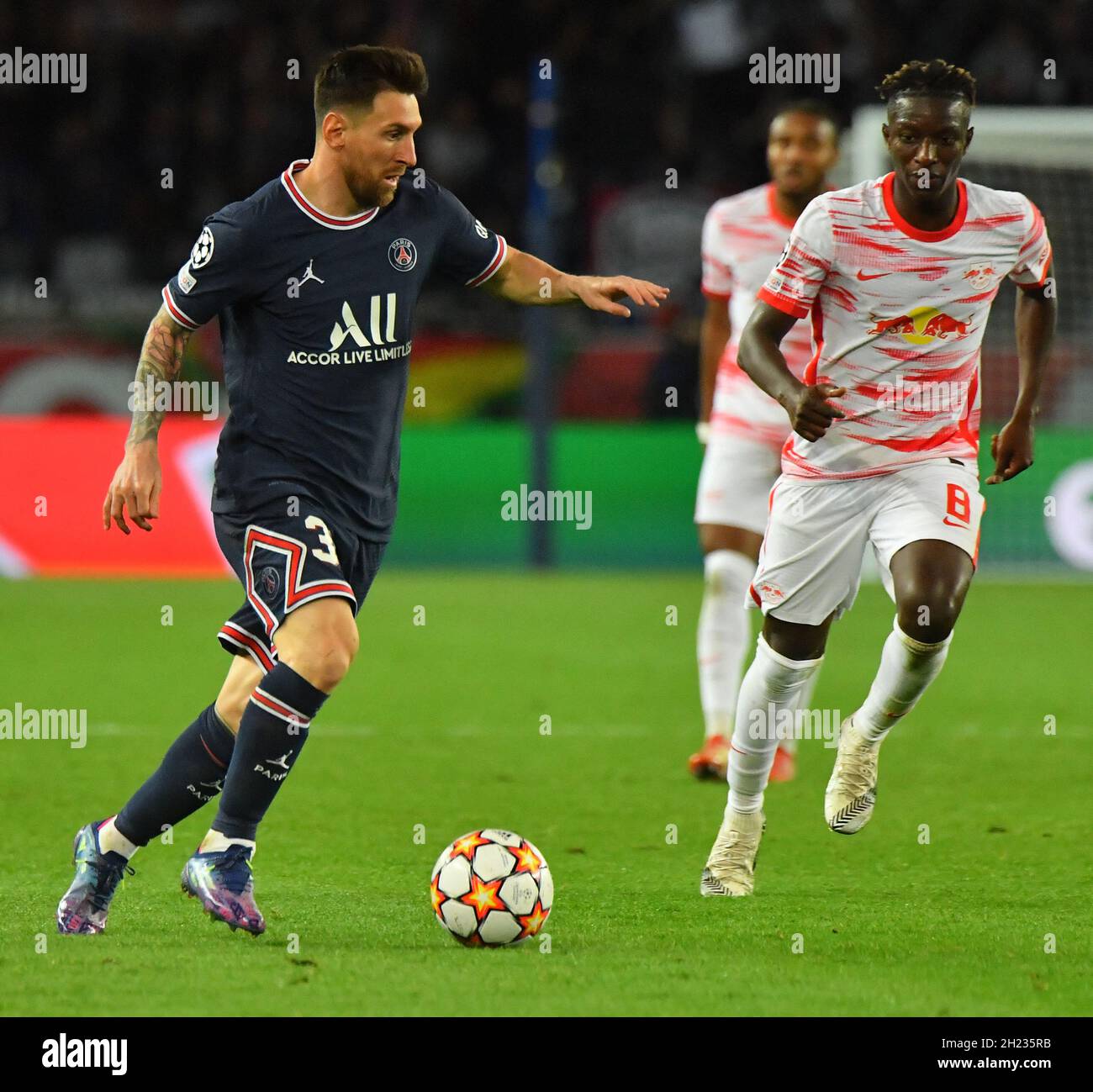 Paris, France, on October/ 2021, Paris Saint-Germain's Lionel Messi ...