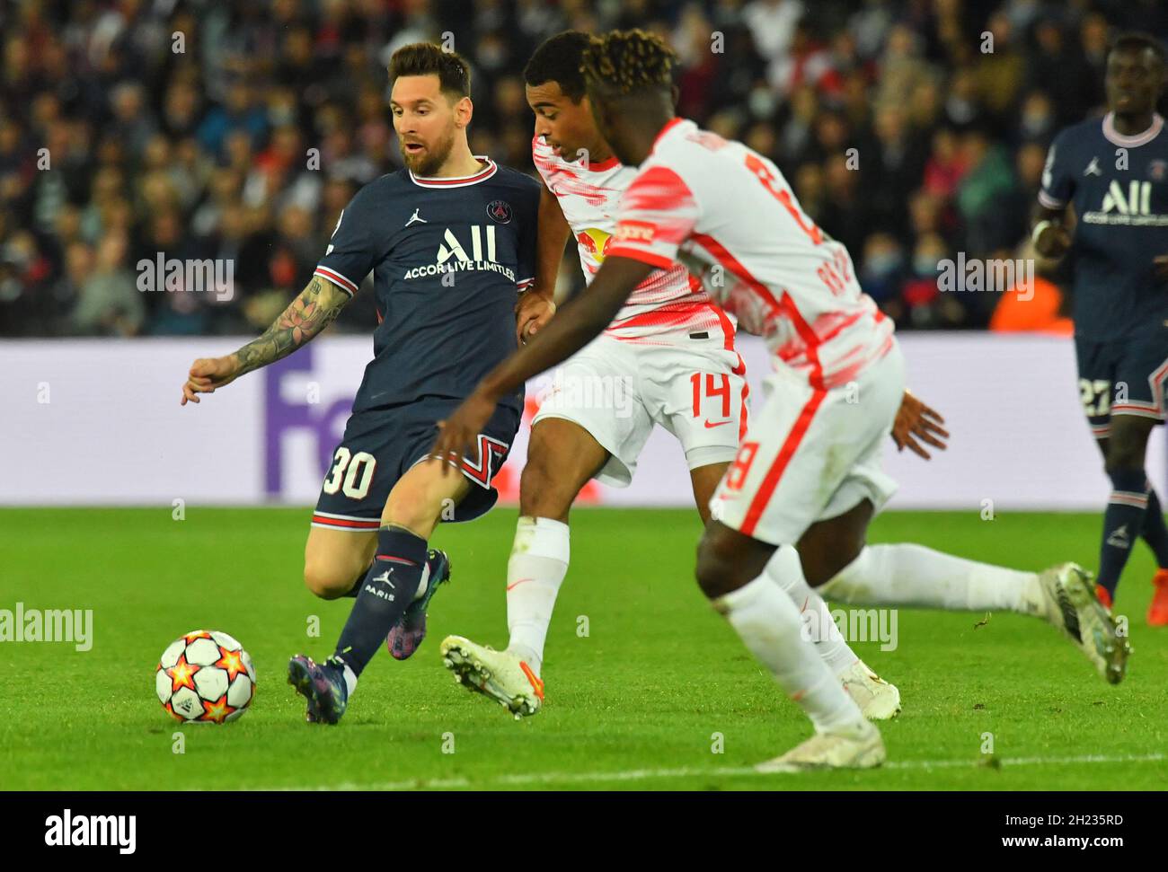 Paris, France, on October/ 2021, Paris Saint-Germain's Lionel Messi ...