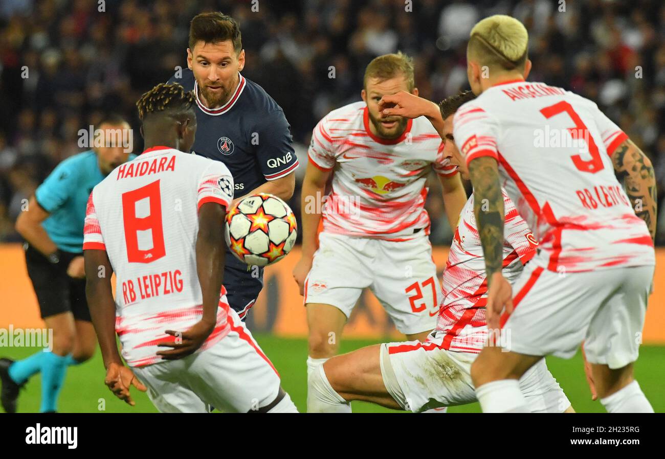 Paris, France, on October/ 2021, Paris Saint-Germain's Lionel Messi ...