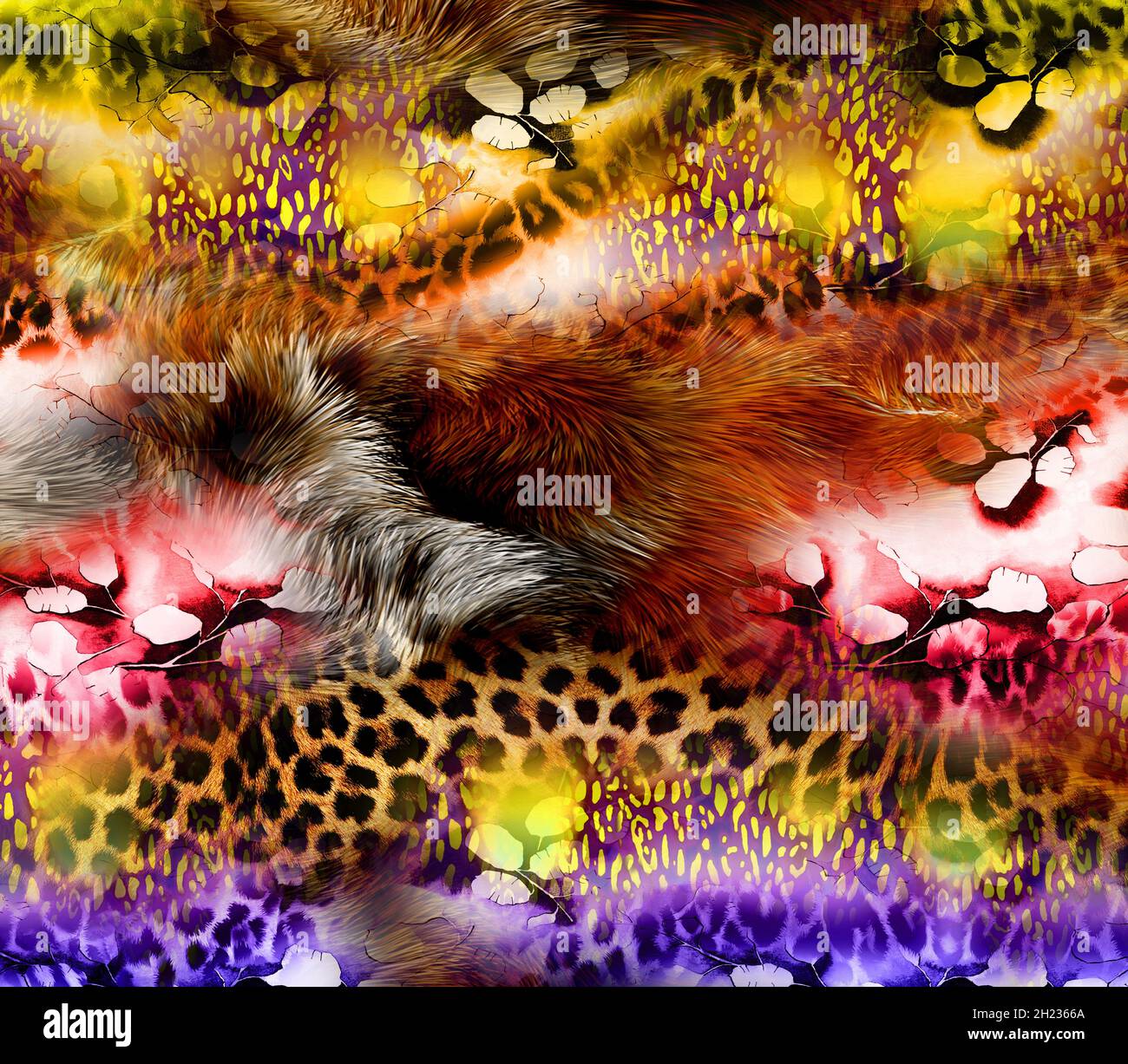 colorful animal prints, fabric patterns Stock Photo - Alamy