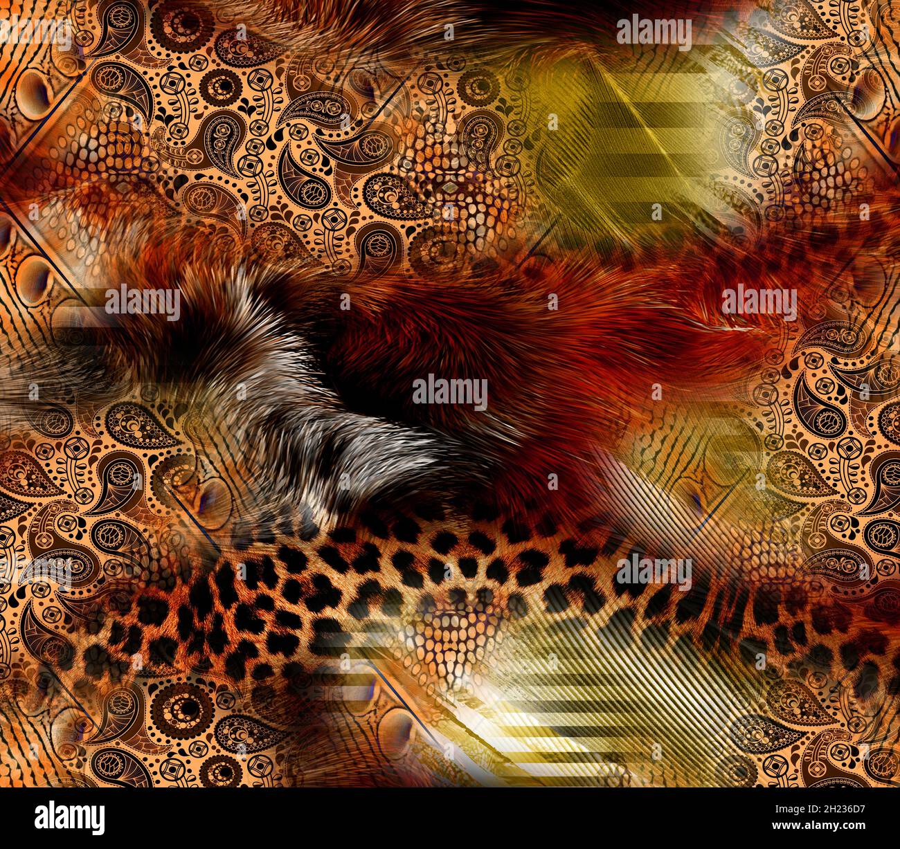 colorful animal prints, fabric patterns Stock Photo - Alamy