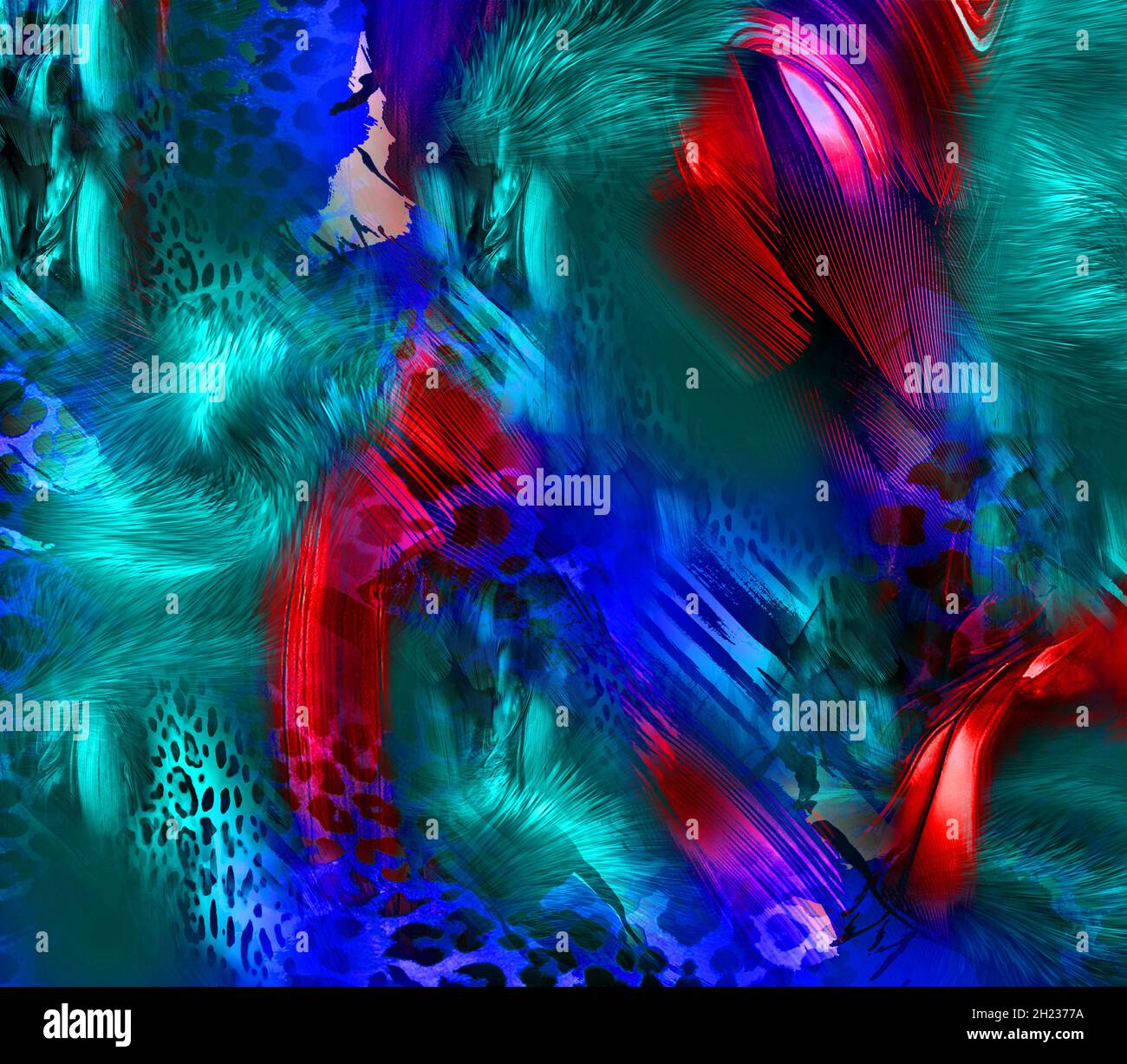 digital painted abstract design, colorful texture, fabric print pattern ...