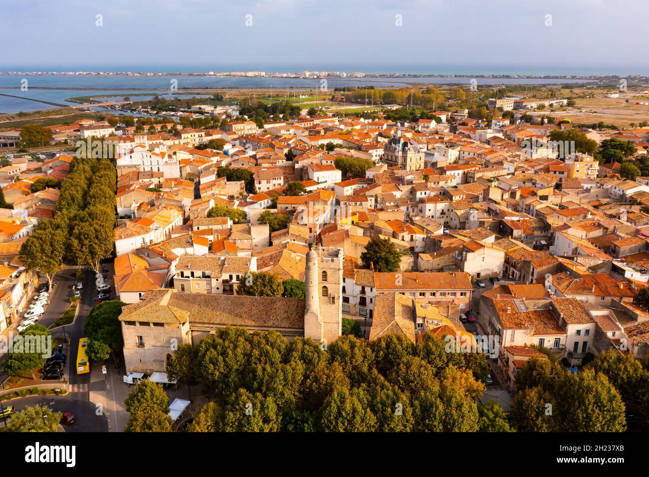 Bird's eye view of Frontignan, south France Stock Photo - Alamy