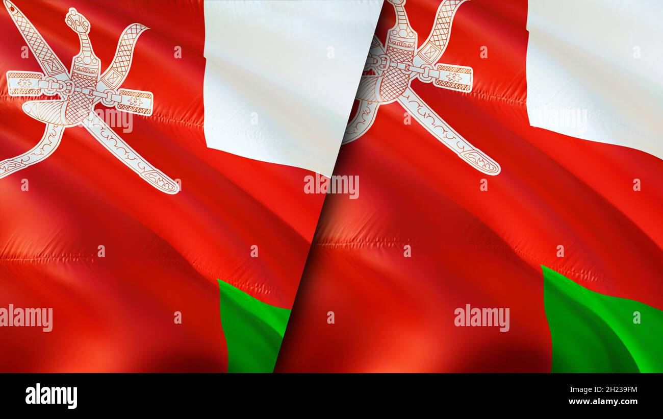 Oman and Oman flags. 3D Waving flag design. Oman Oman flag, picture ...