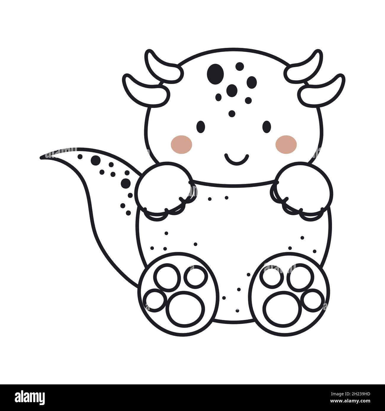 Baby Dinosaur Clipart Black And White