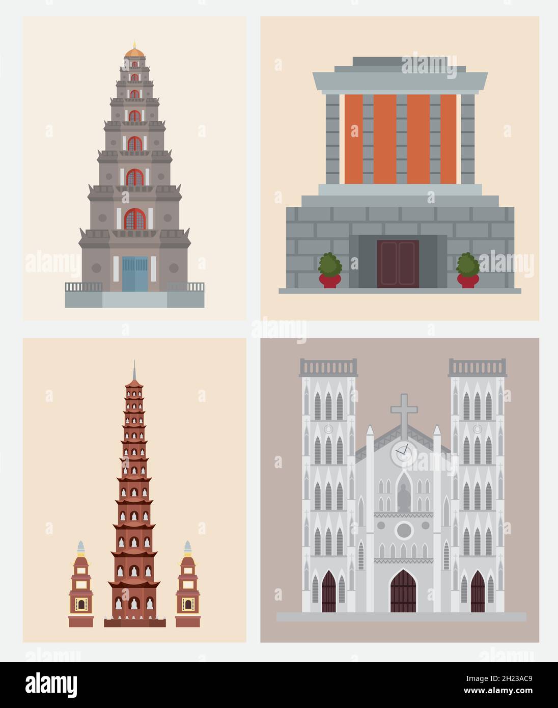 buildings of vietnam Stock Vector Image & Art - Alamy