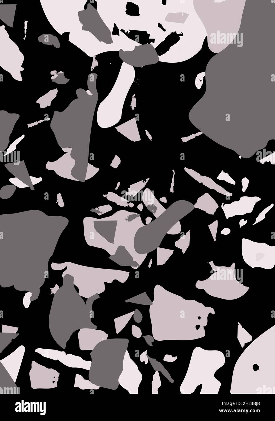 Terrazzo modern abstract template. Black and white texture of classic ...