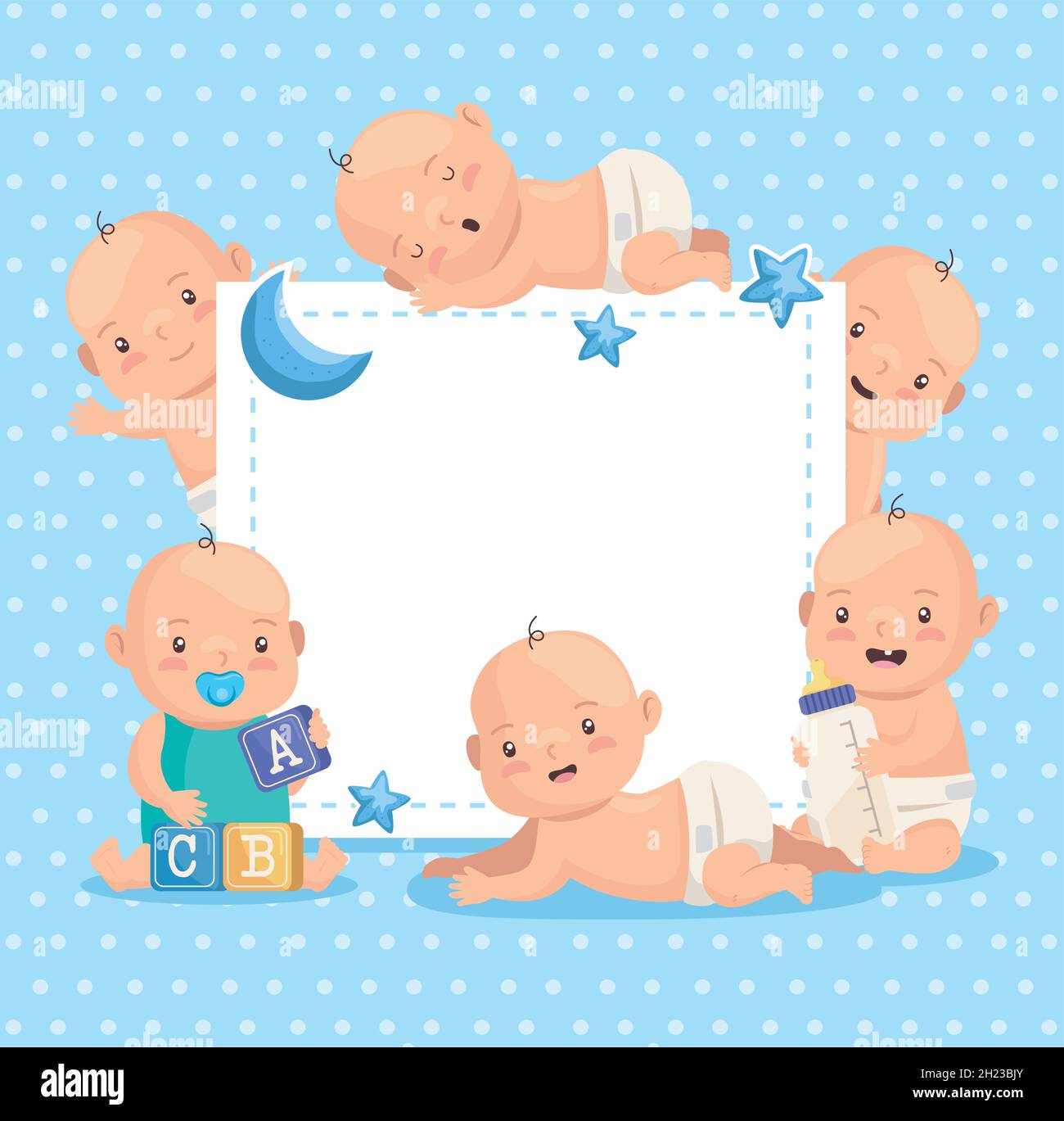 card with cute boys Stock Vector Image & Art - Alamy