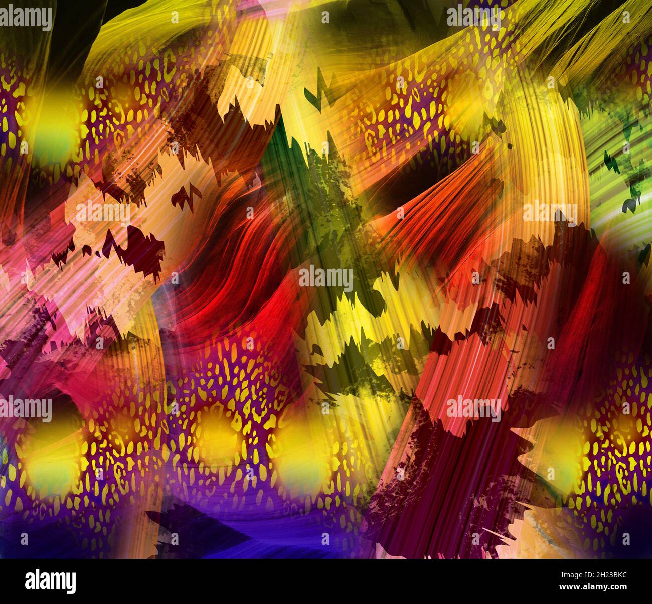 digital painted abstract design, colorful texture, fabric print pattern ...