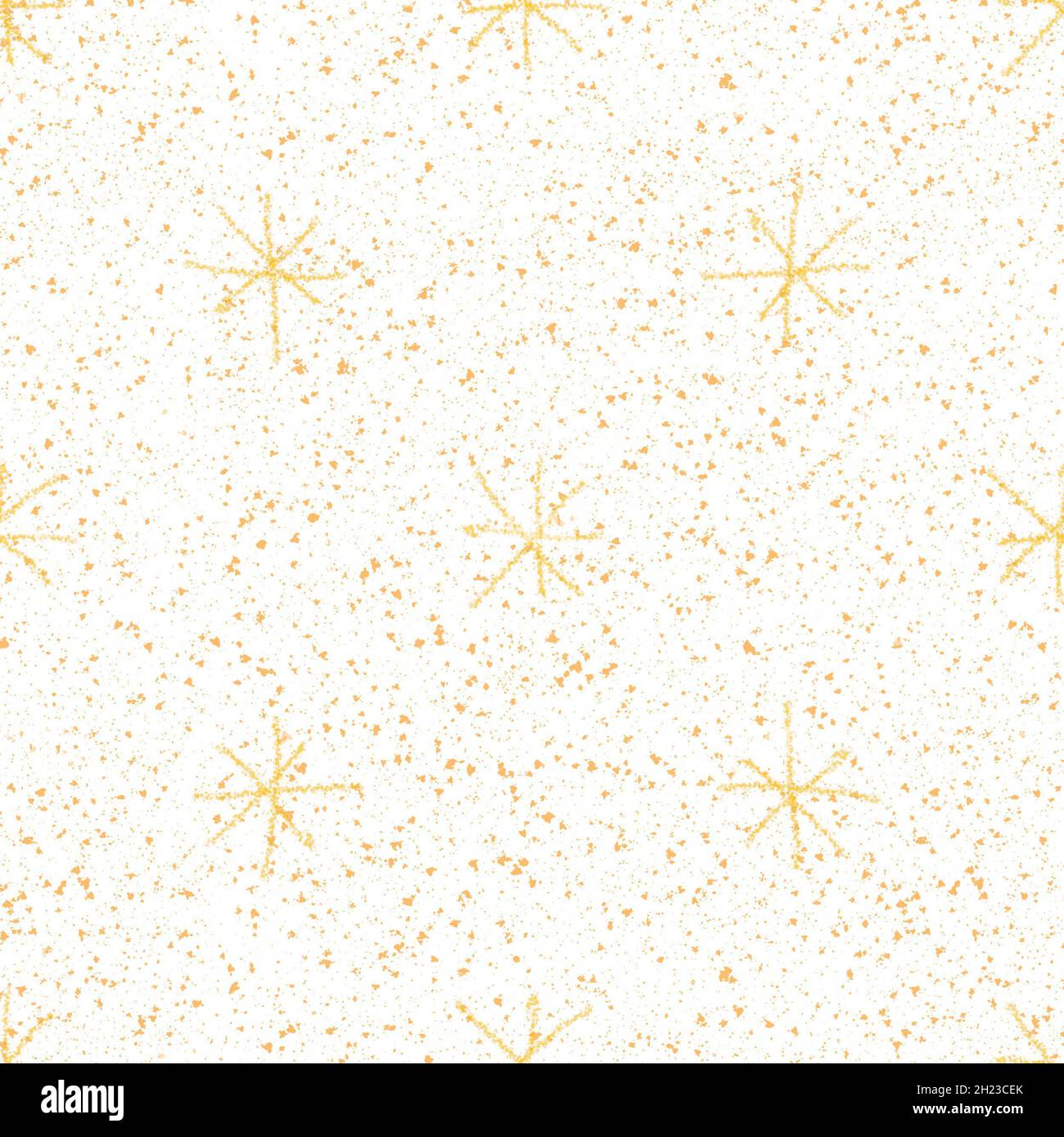 Hand Drawn Snowflakes Christmas Seamless Pattern. Subtle Flying Snow ...
