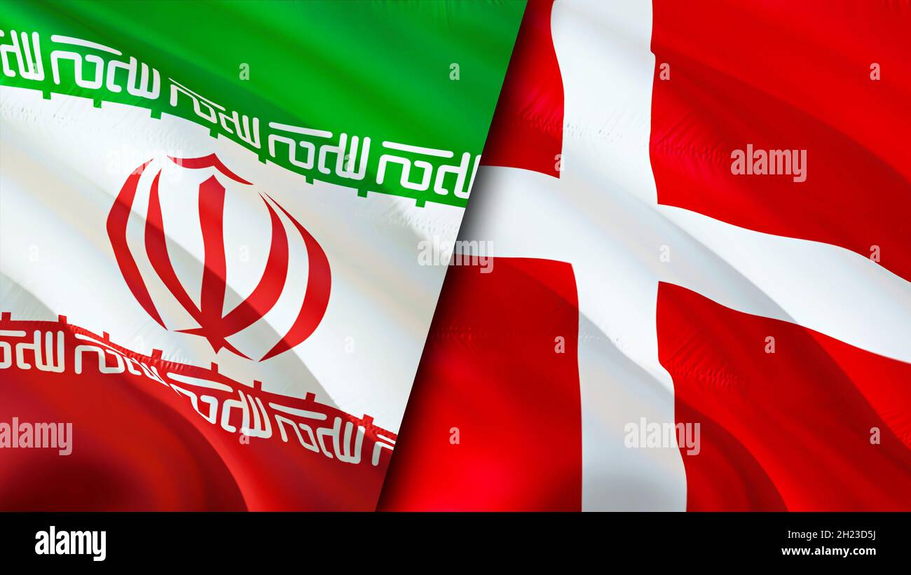 Iran and Denmark flags. 3D Waving flag design. Denmark Iran flag ...