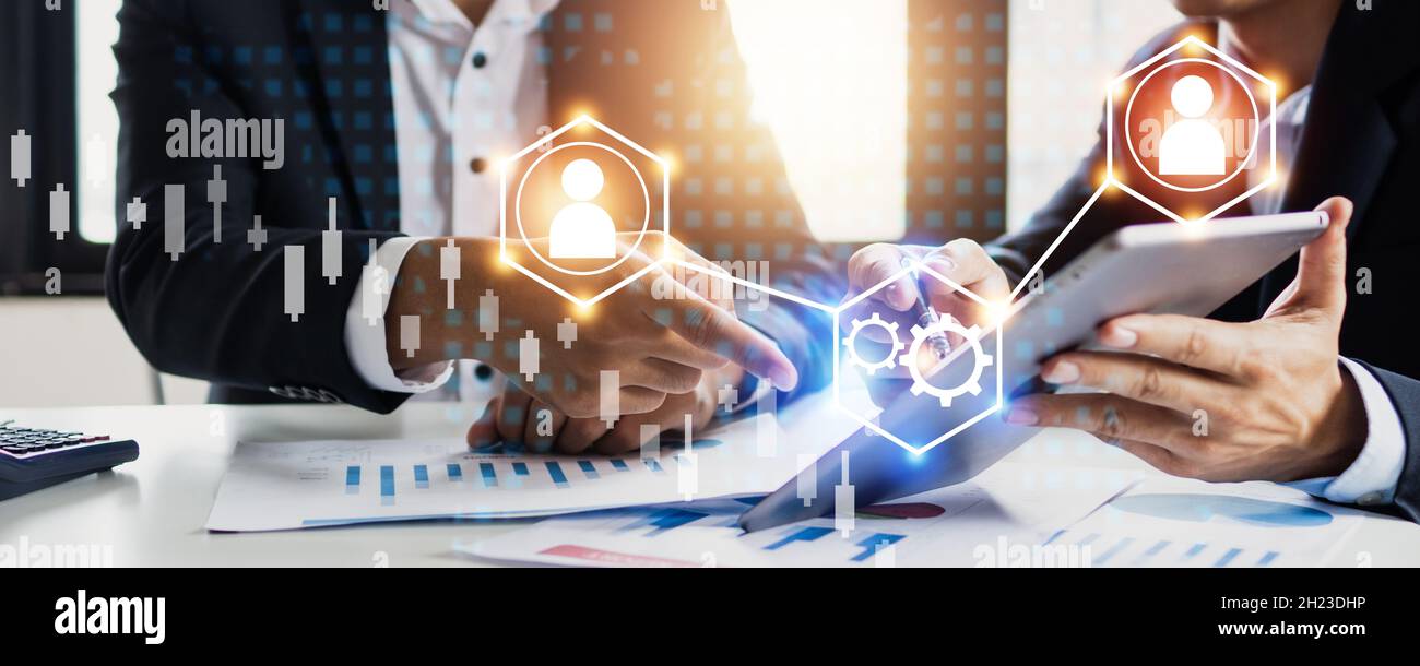 Successful connection concept, legal and businessman advisor, two ...