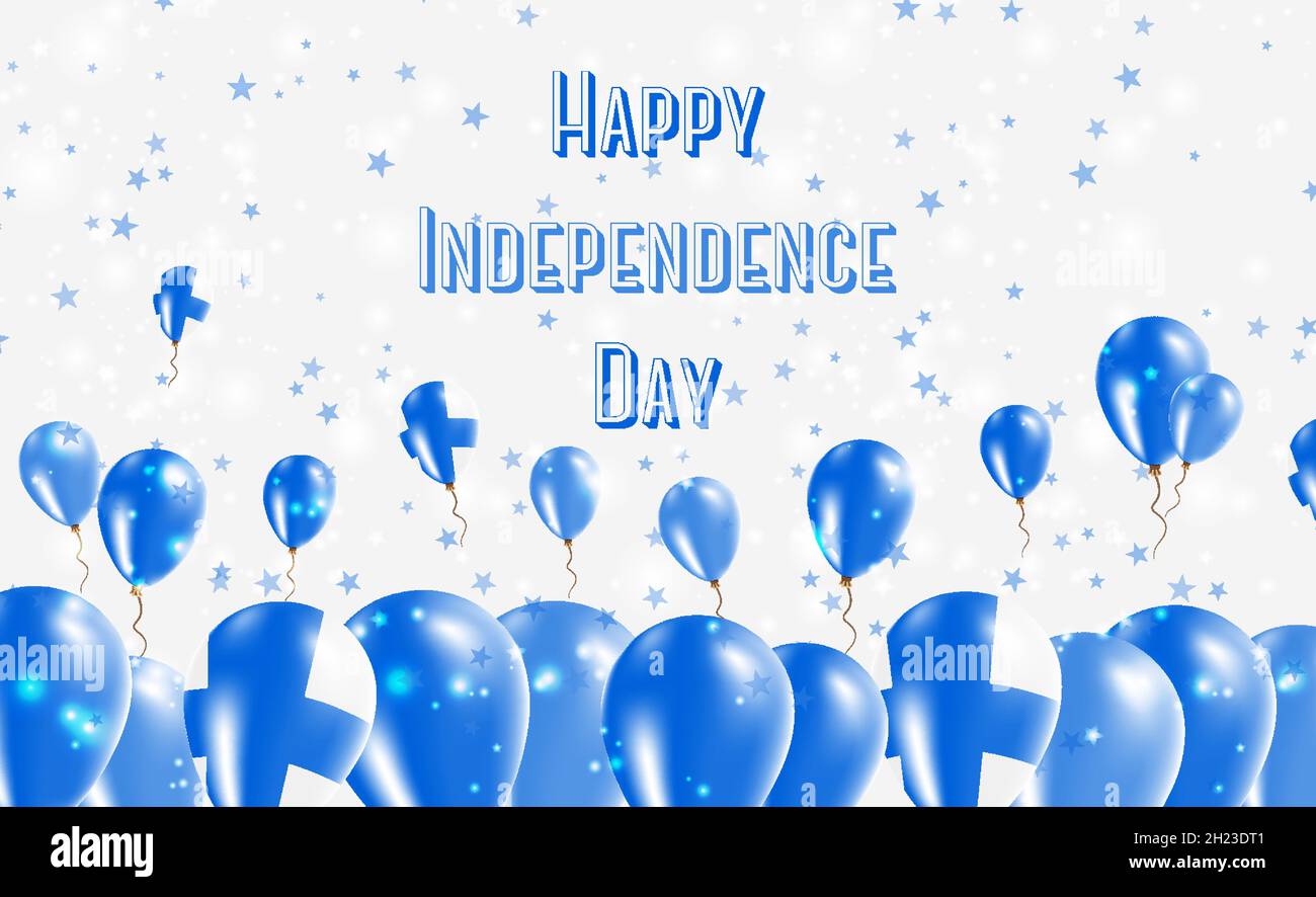 Finland Independence Day Patriotic Design. Balloons in Finnish National ...