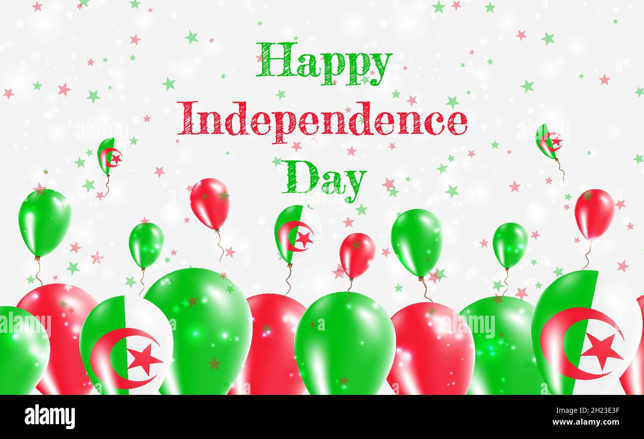 Algeria Independence Day Patriotic Design. Balloons in Algerian ...