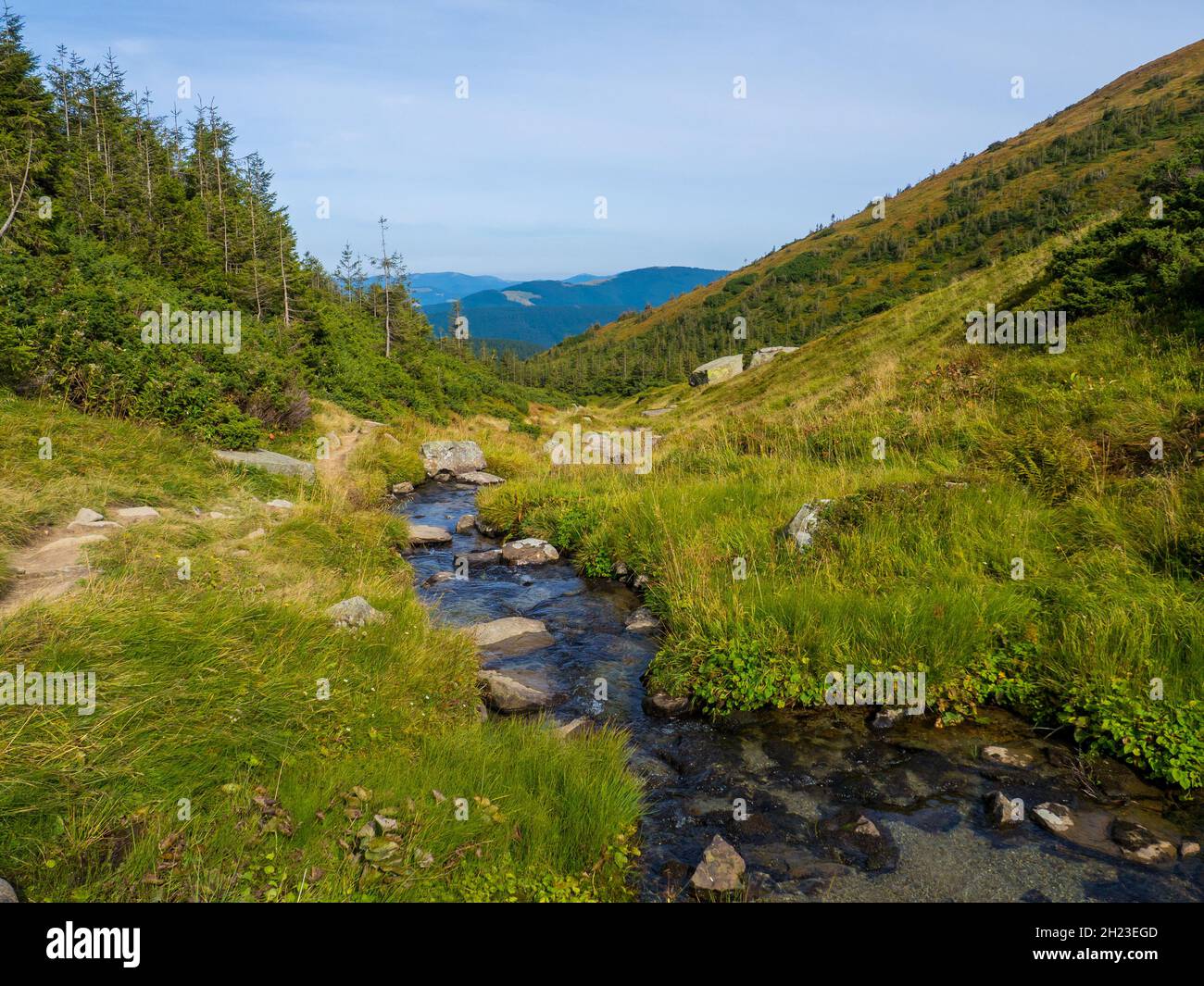Small river green grass hi-res stock photography and images - Alamy