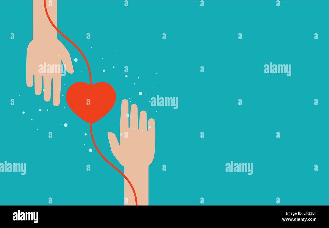 Blood donor hands with heart. Medical help background. Donate blood ...