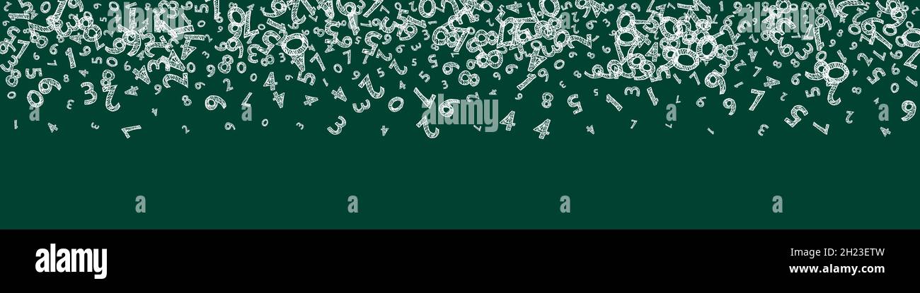 Falling childish chalk numbers. Math study concept with flying digits ...