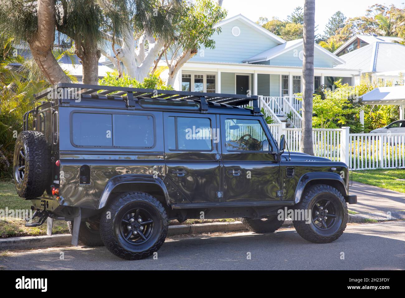 Black land rover defender 110 hi-res stock photography and images - Alamy