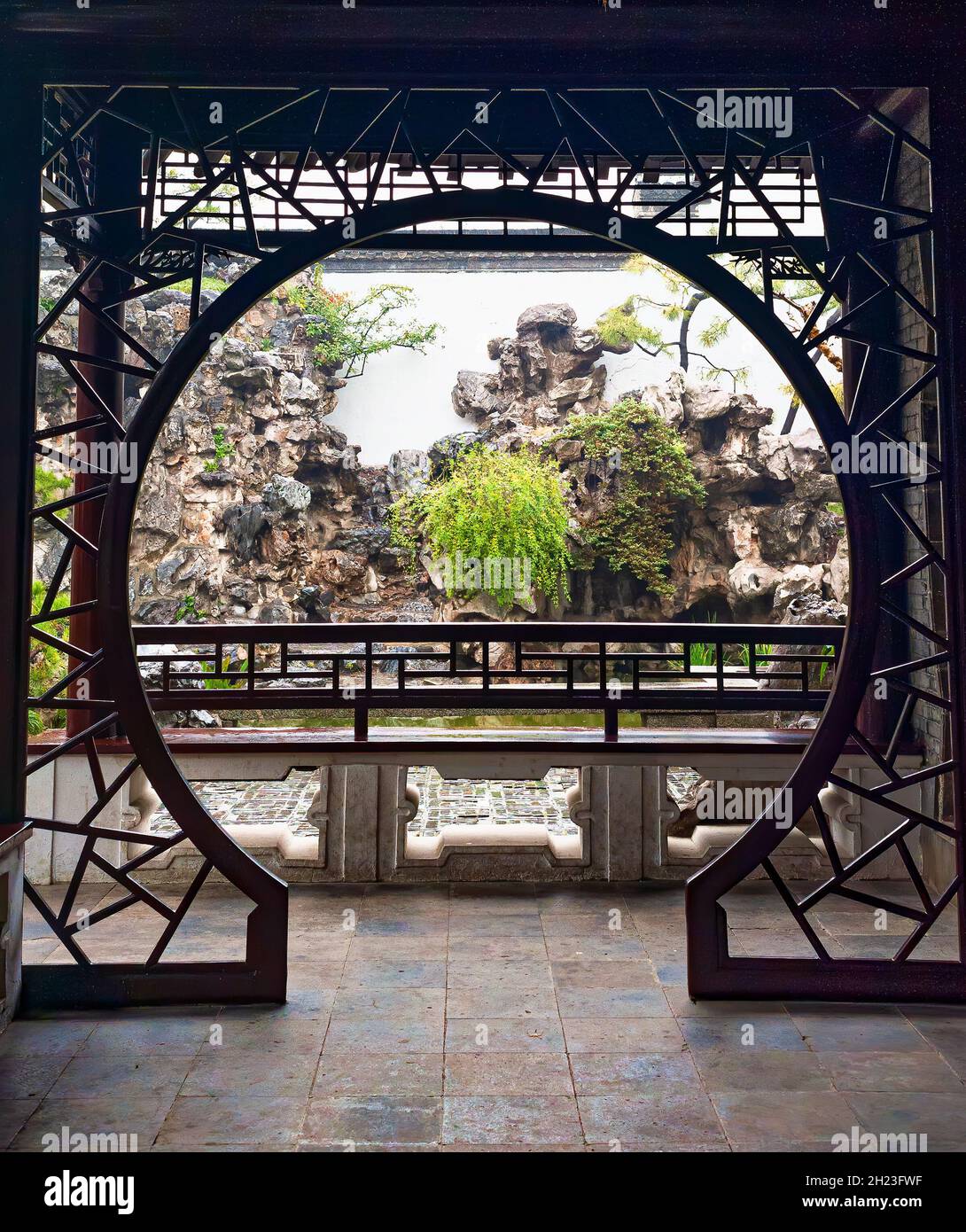 The gate of Chinese style garden, Suzhou of China Stock Photo - Alamy