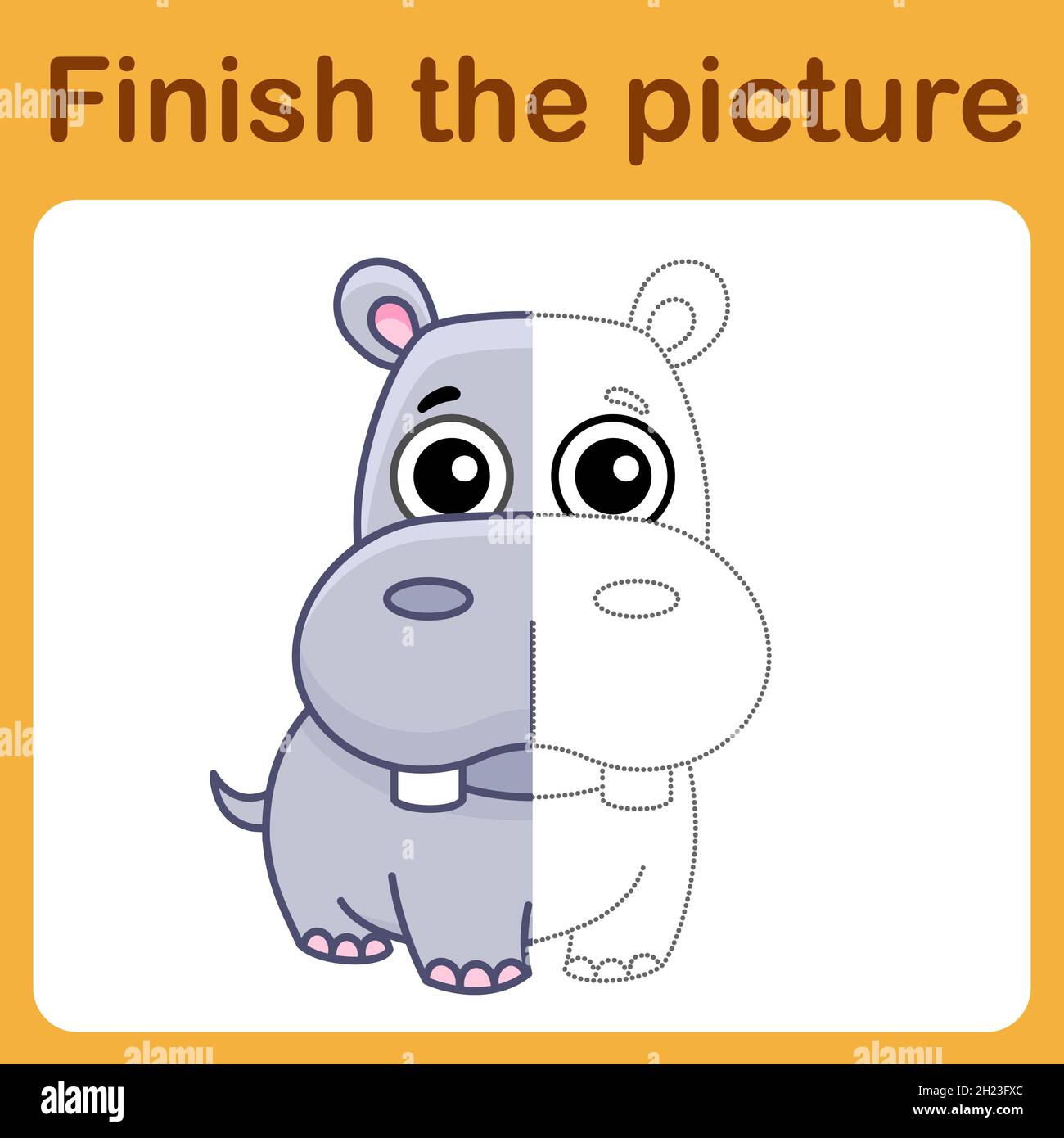 Connect the dot and complete the picture. Simple coloring for children ...