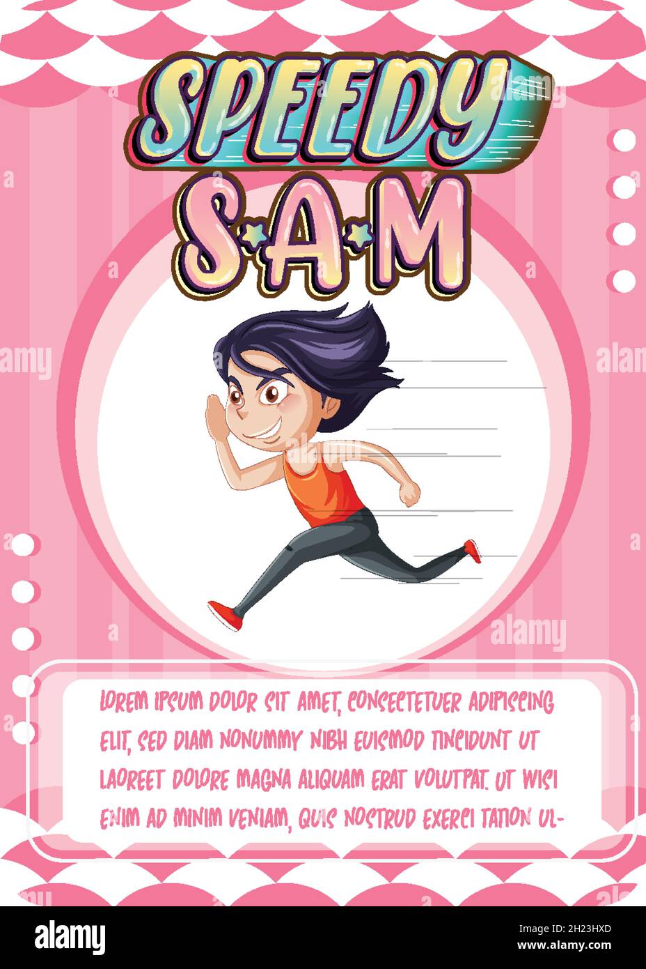 Character game card template with word Speedy Sam illustration Stock ...