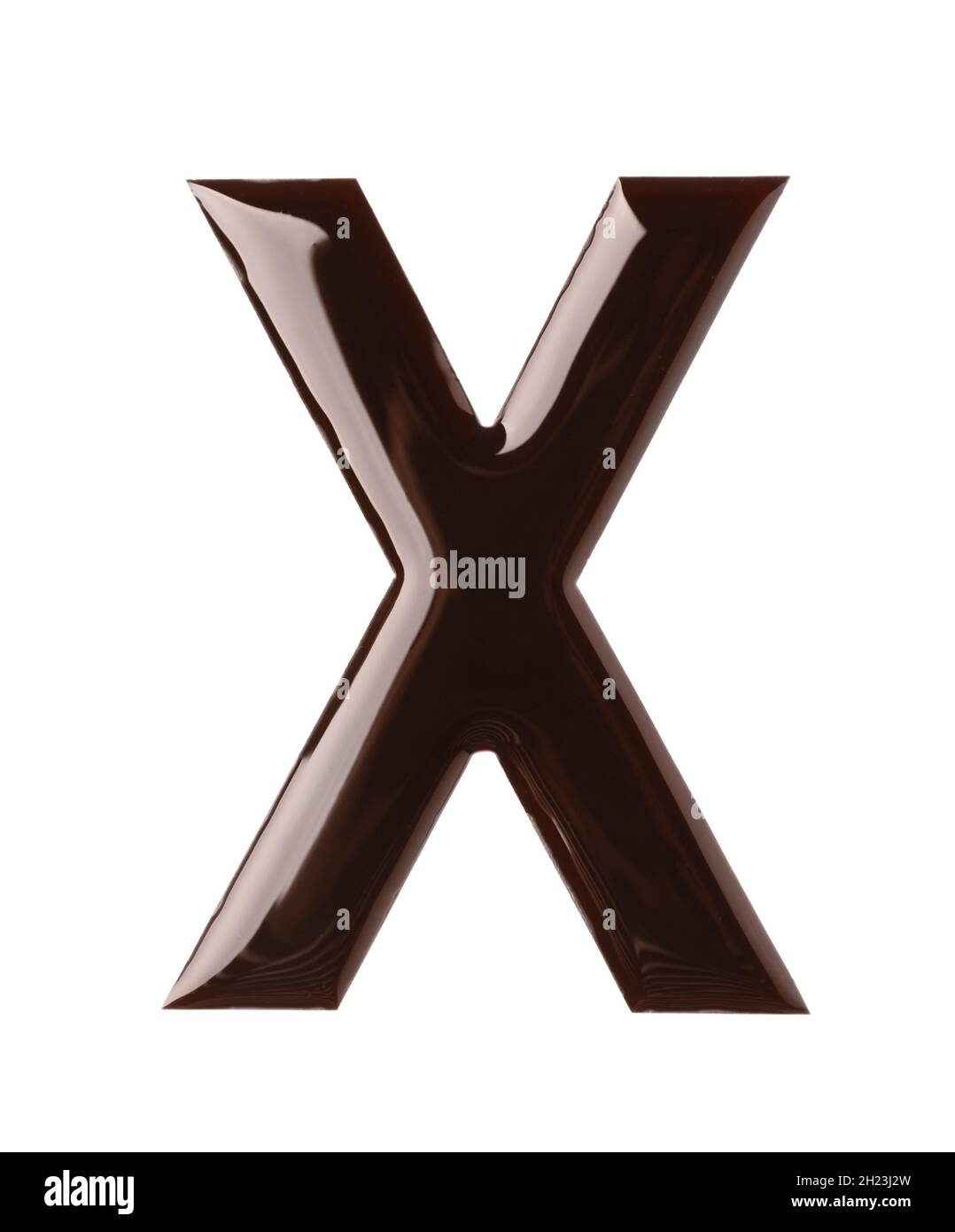 Chocolate letter X on white background, top view Stock Photo - Alamy