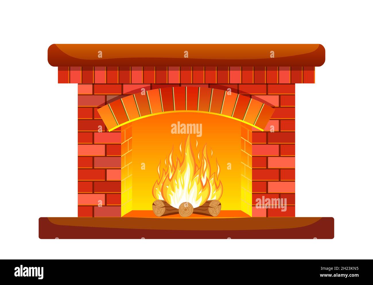 Winter interior bonfire Stock Vector Image & Art - Alamy