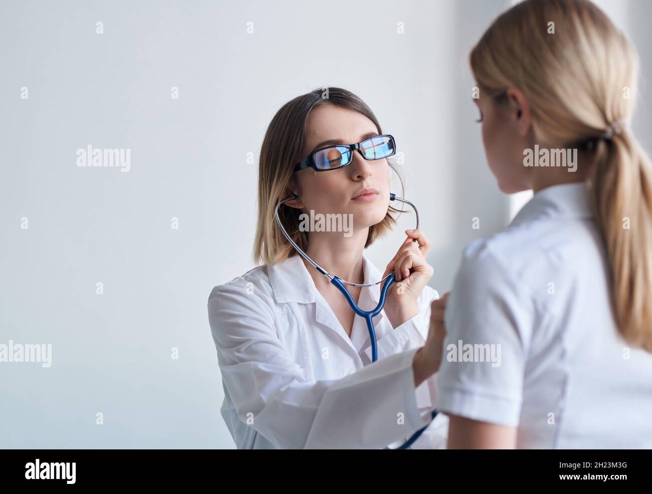 doctor stethoscope healing procedures treatment light background Stock ...