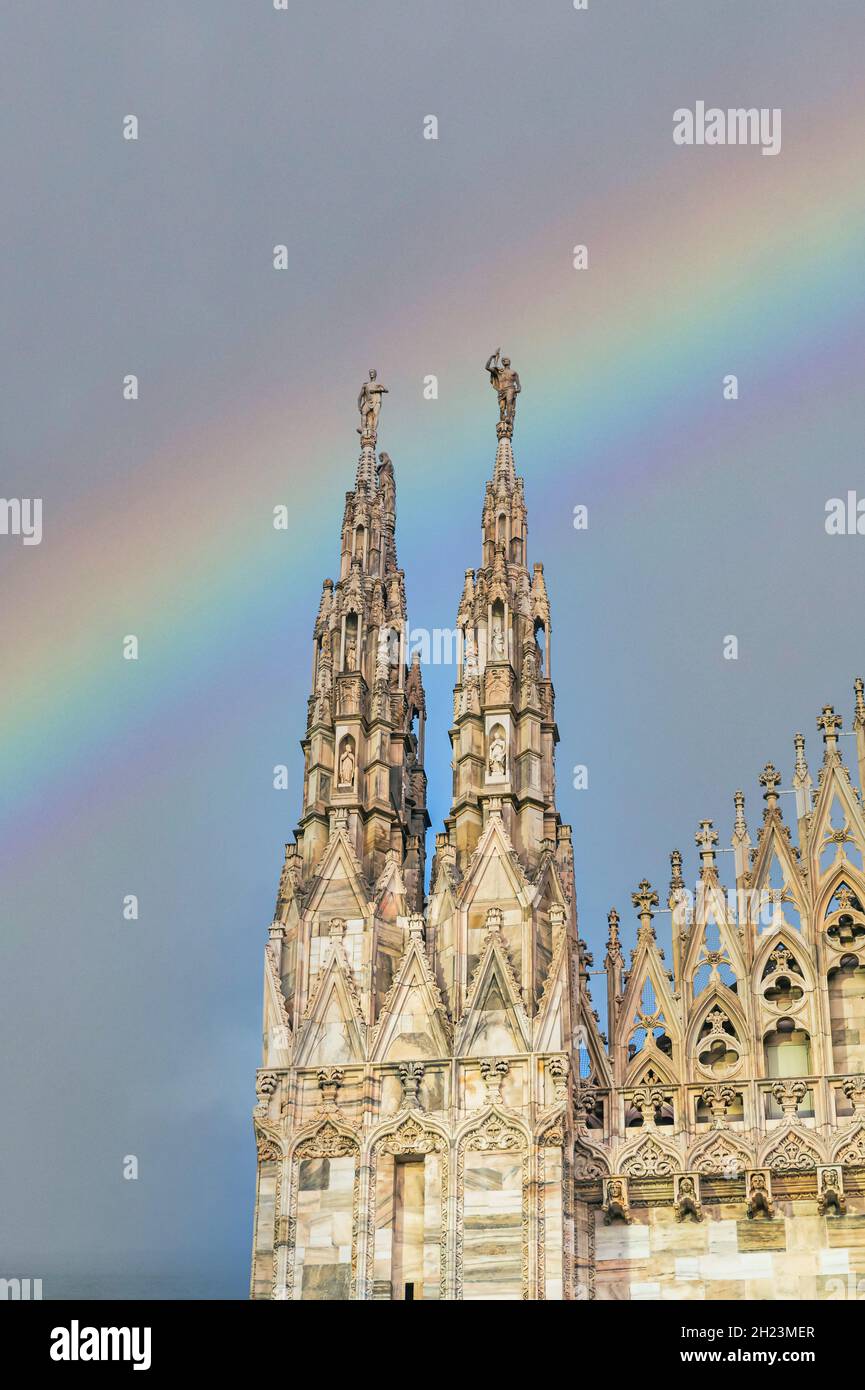 The Duomo-Cathedral symbol of Milan in Duomo Cathedral Square in Milan ...